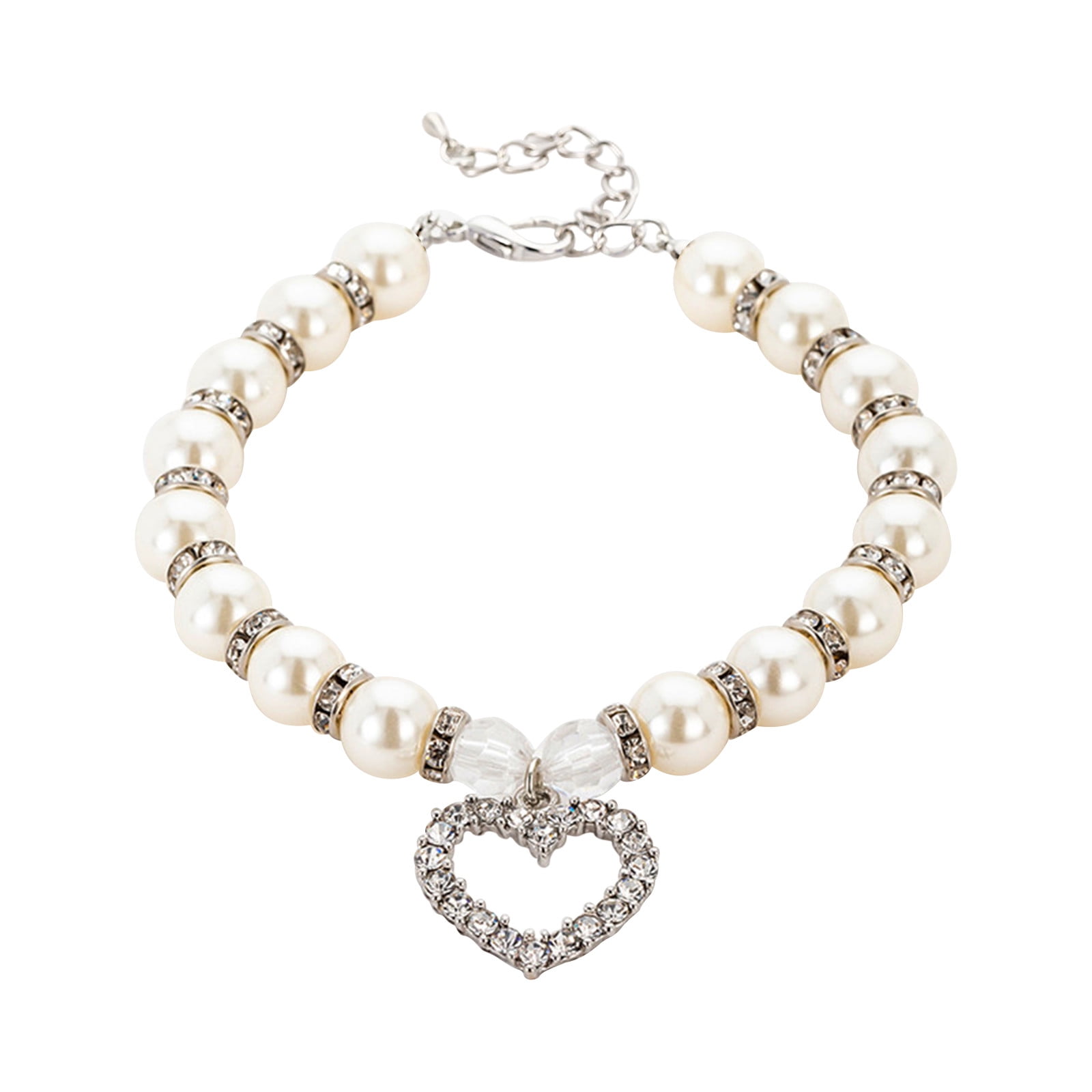 Pearls And Diamonds Dog Collar Pet Dog Chain Cat Collar Adjustable Dog ...