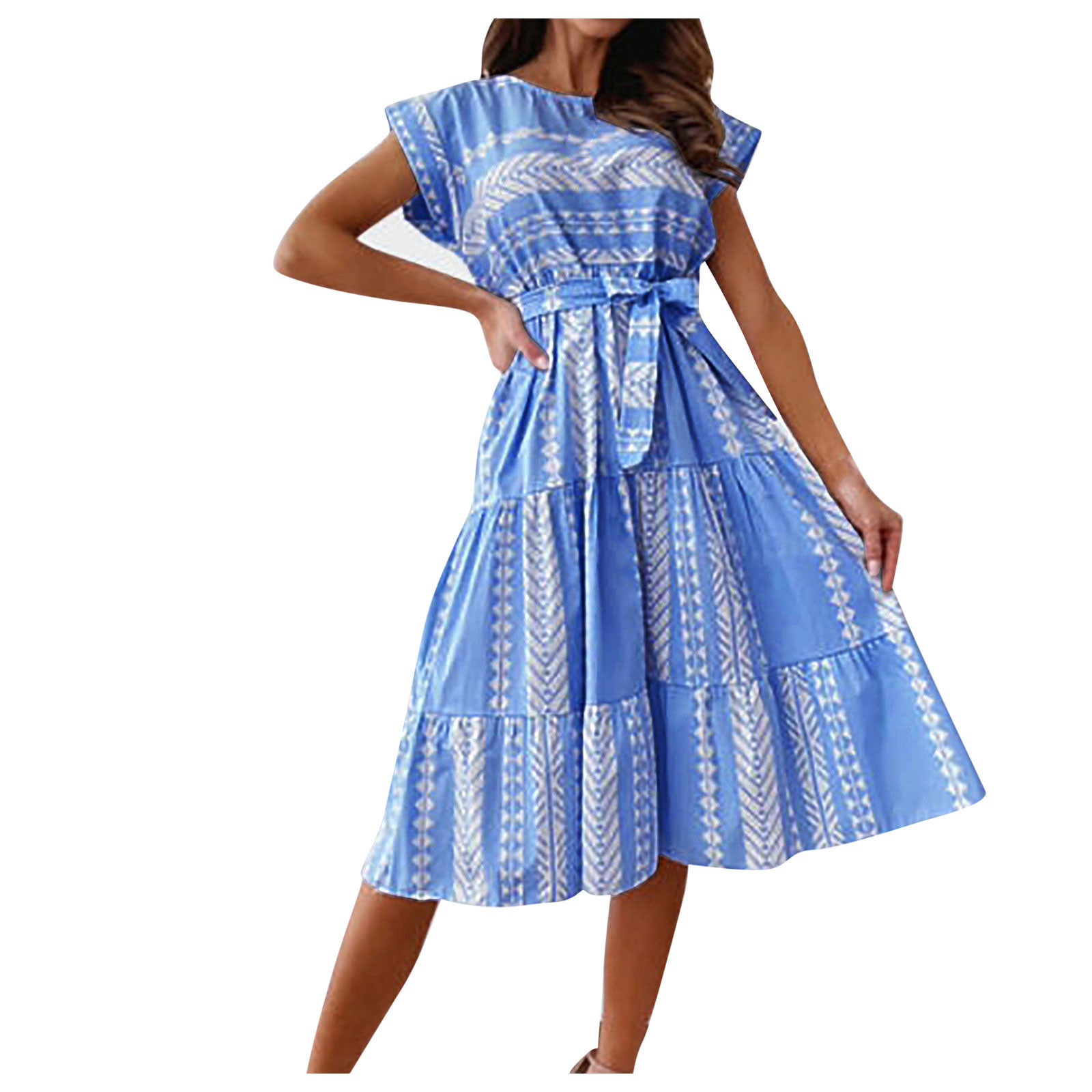 Fshinging Summer Dresses For Women 2025 Body Lace-Up Slim Print Short ...