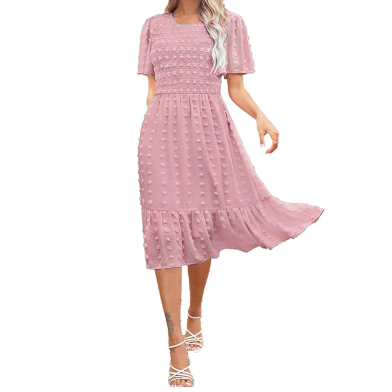Fshinging Summer Dresses For Women 2025 Casual Jacquard Polka Dot ...