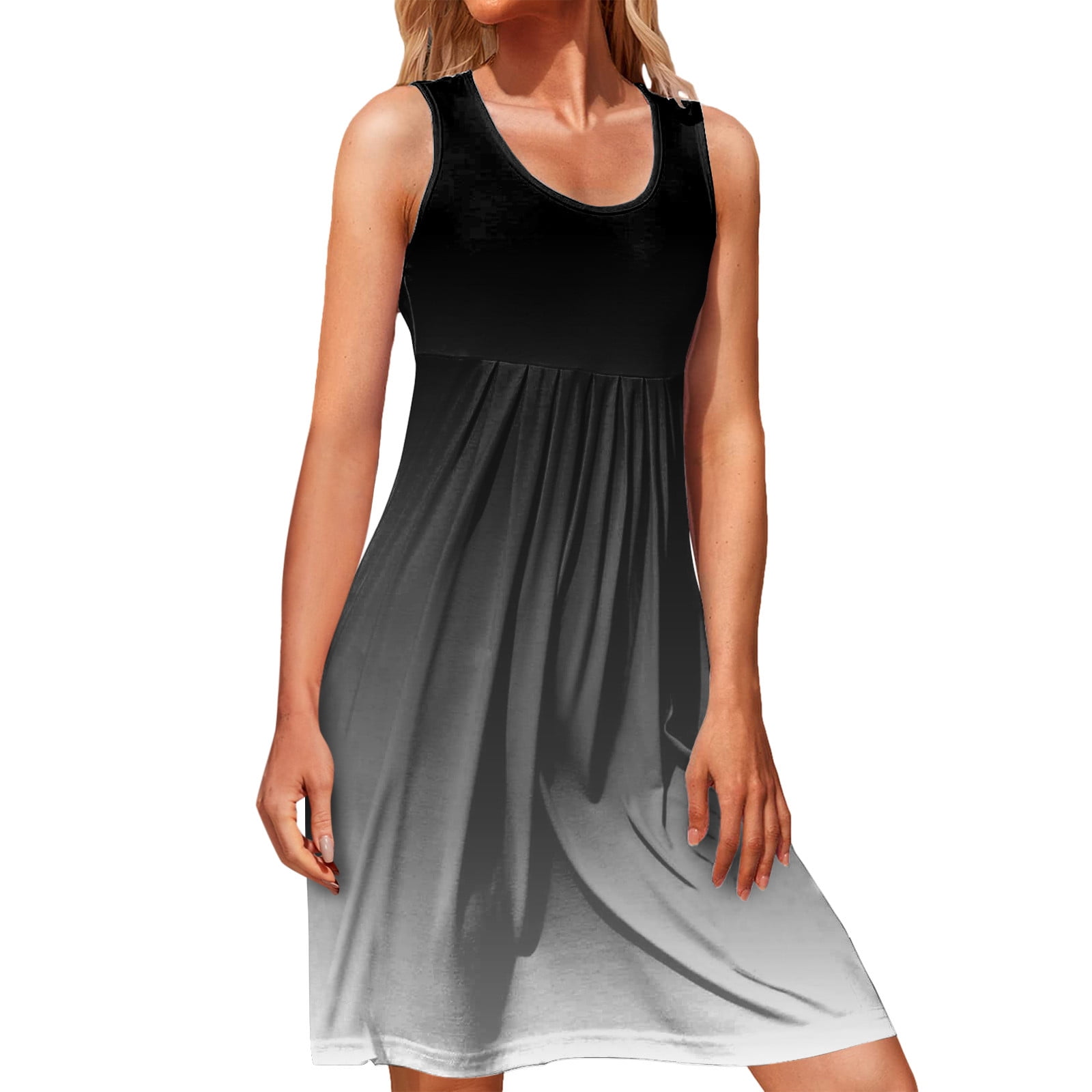 Fshinging Summer Dresses For Women 2025 Casual Loose Tank Gradient ...