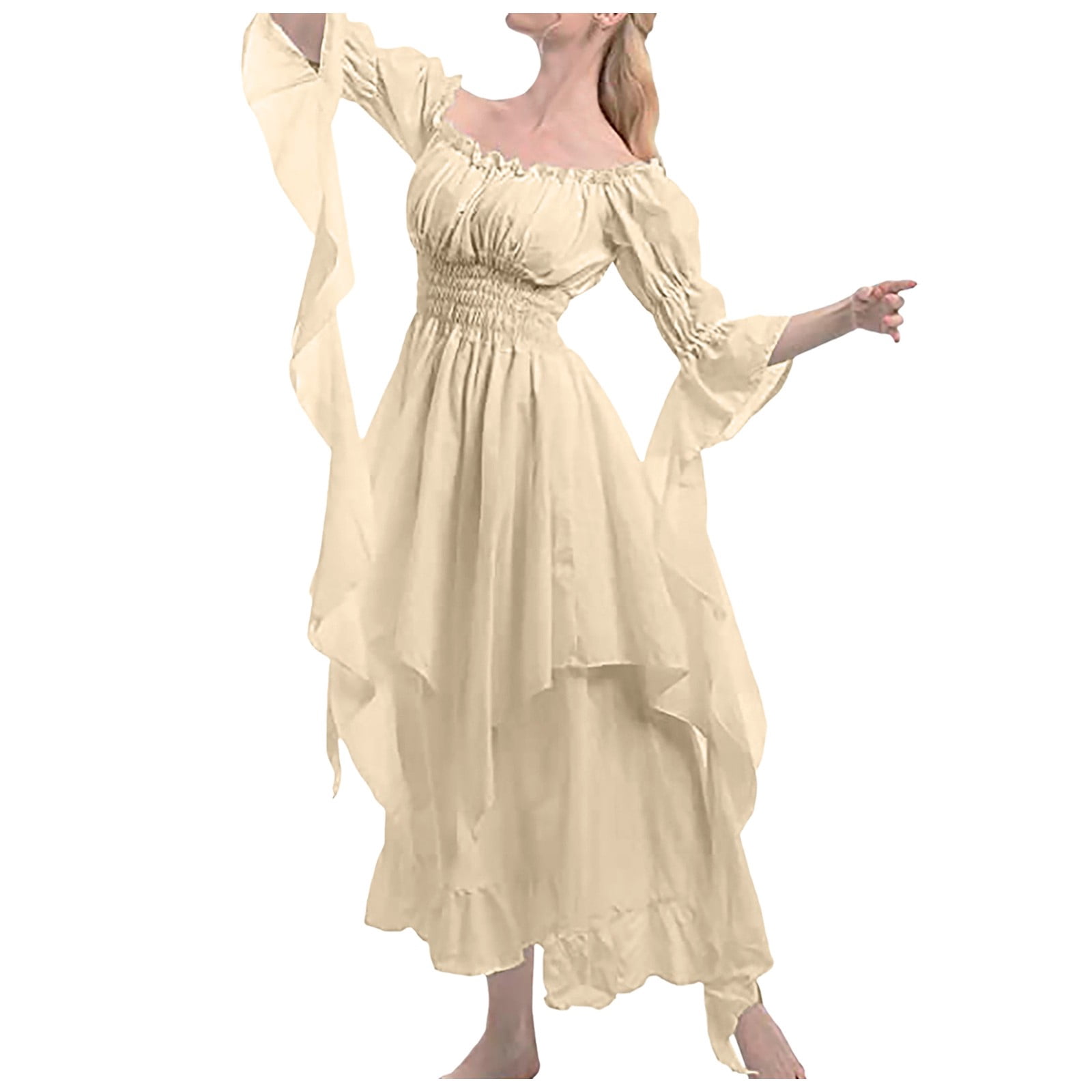 Fshinging Summer Dresses For Women 2025 High Low Puff Sleeve Off ...