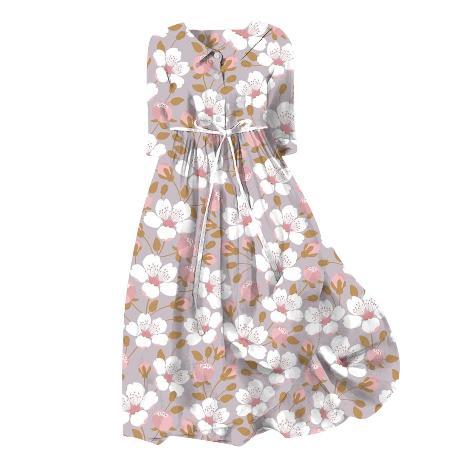 Fshinging Summer Dresses For Women 2025 Korean Style Lace Up Waist Defined Shirt Midi Half ...