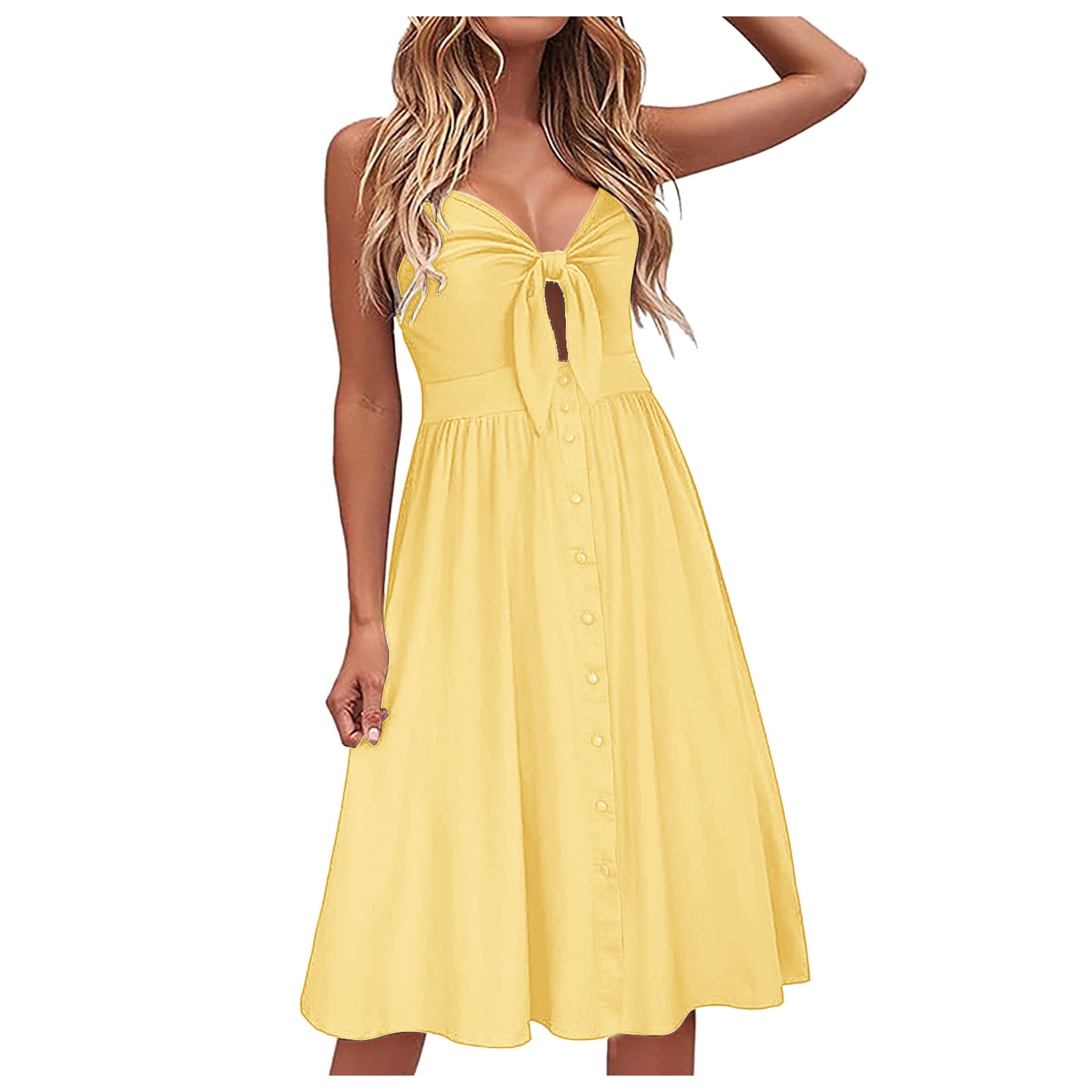 Fshinging Summer Dresses For Women 2025 Sun Beach Vacation V Neck ...