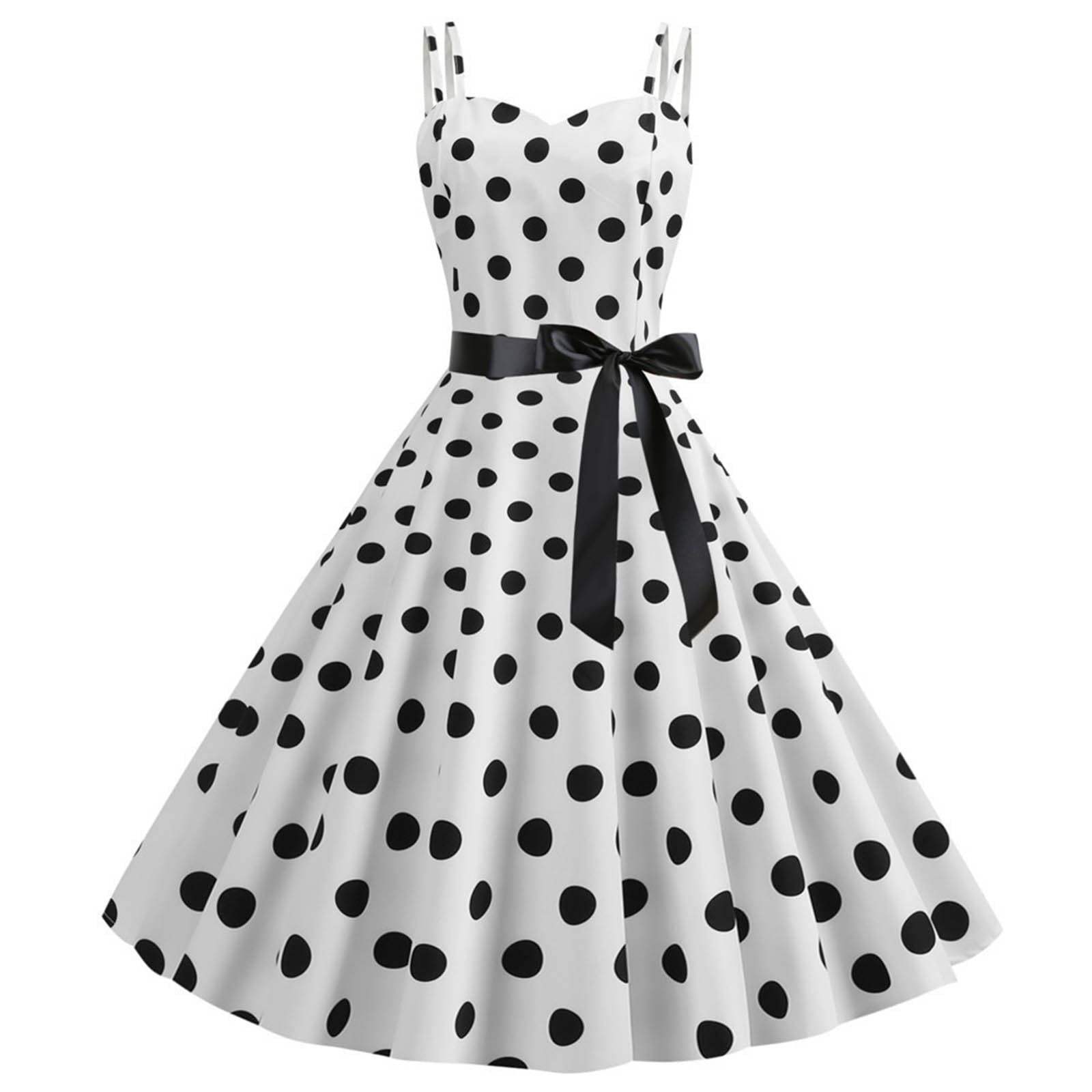 Fshinging Summer Dresses Polka Dot Vintage 1950S Halterneck Rock Swing ...
