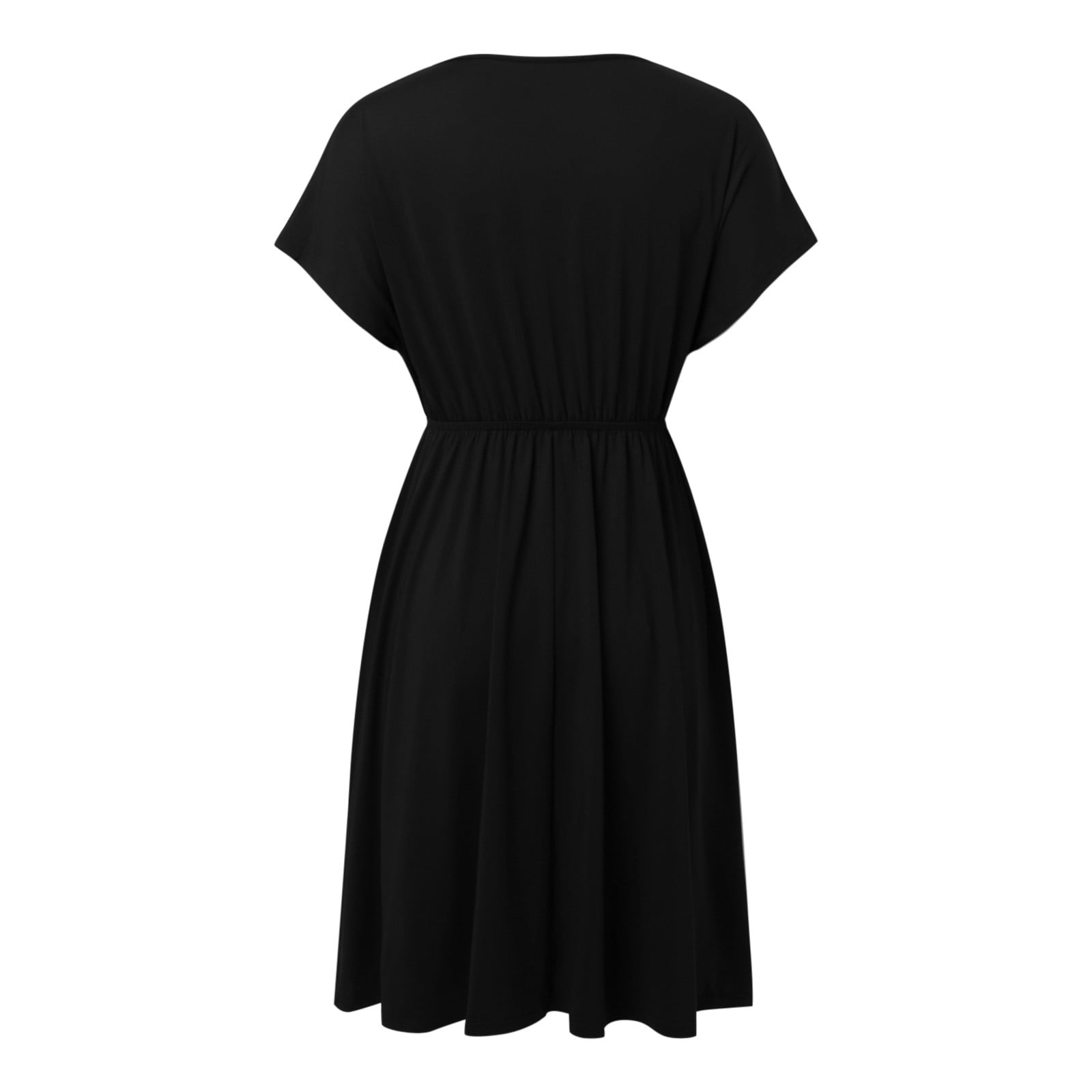 Fshinging Summer Dresses Sexy Deep V Short Sleeve Ruched Casual Mini ...