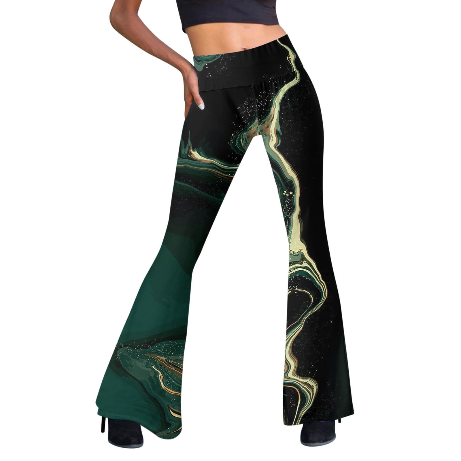 Fshinging Sweatpants Women High Waist Full Length Flare Wide Leg ...