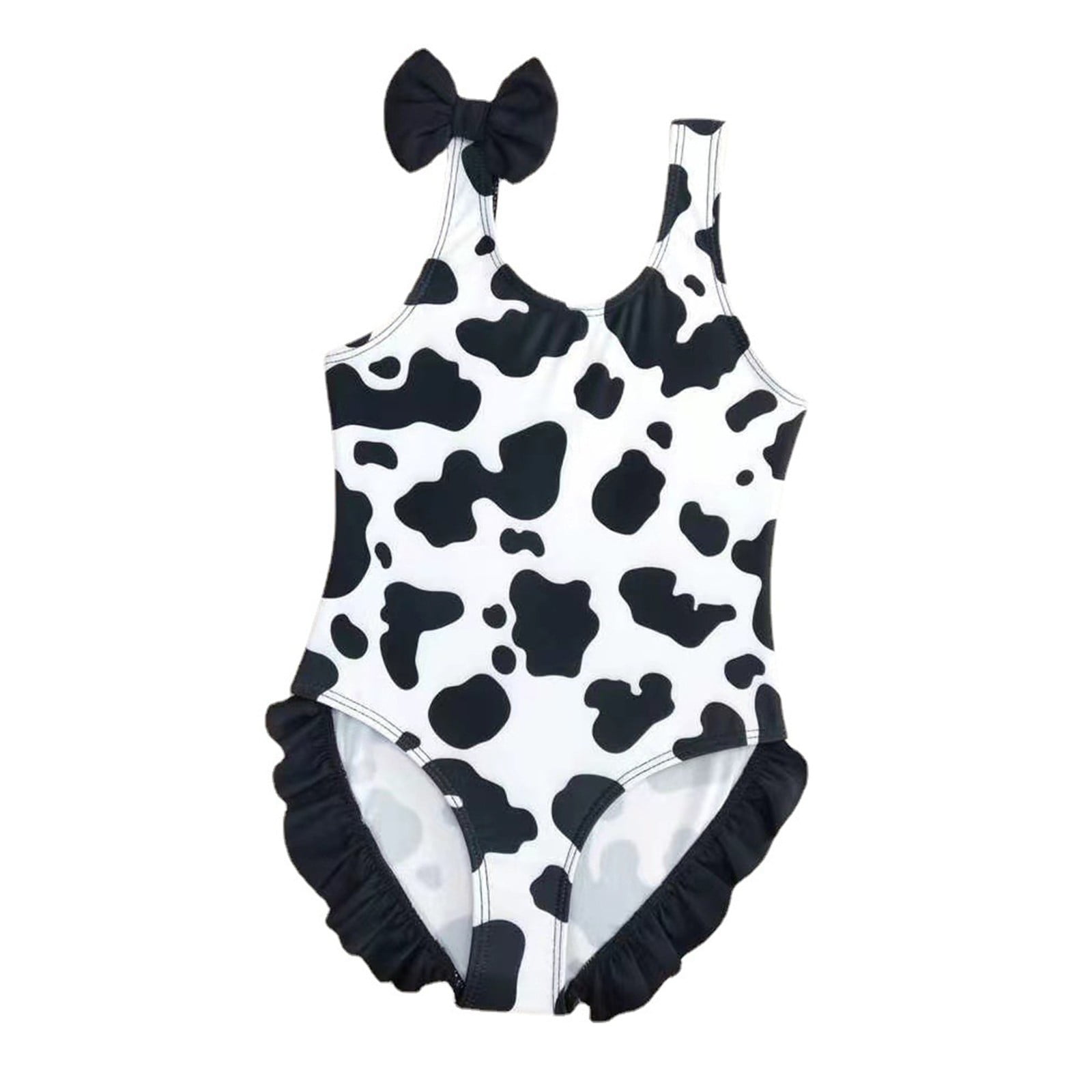 Fshinging Swim Suits For Girls 2025 Girl Sport Cow Prints Bow Bikini ...