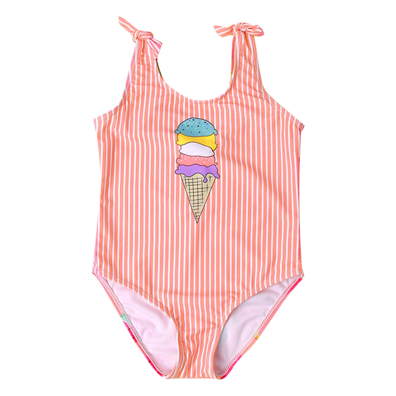 Fshinging Swim Suits For Girls 2025 One Piece Stripe Cartoon Print ...