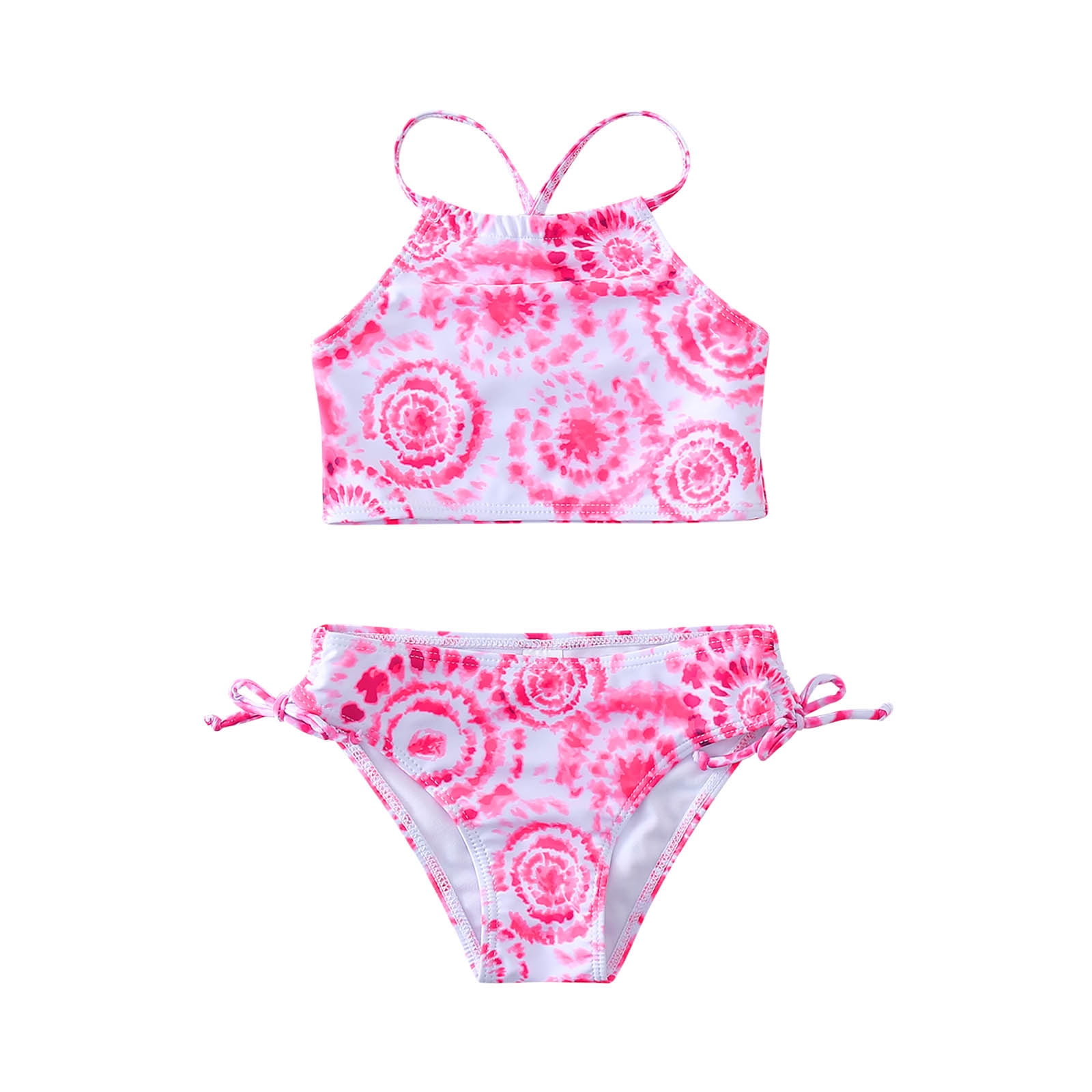 Fshinging Swim Suits For Girls 2025 Tie-Dye Casual Print Bikini 2 Piece ...