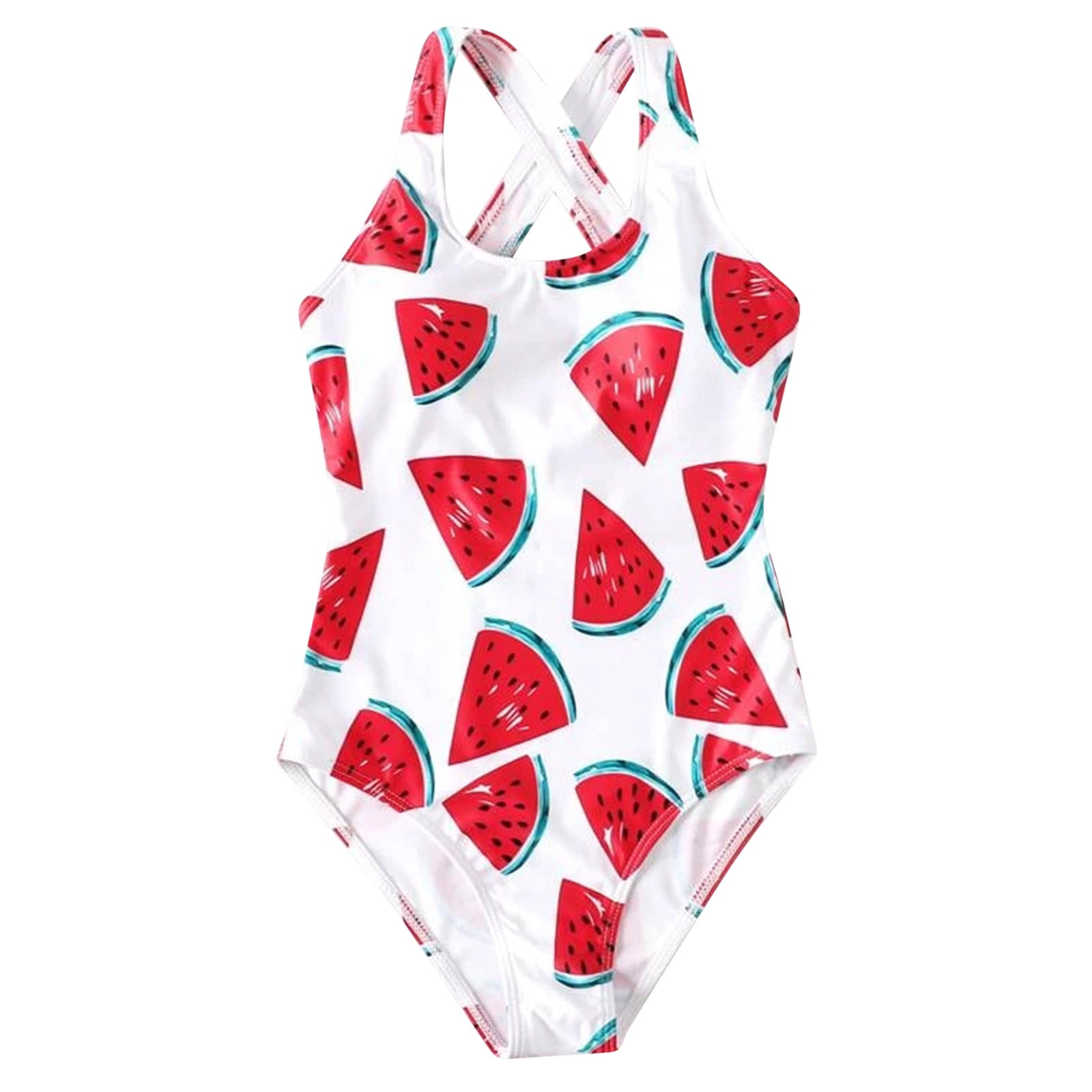 Fshinging Swim Suits For Girls 2025 Watermelon Print One Piece Bodysuit ...
