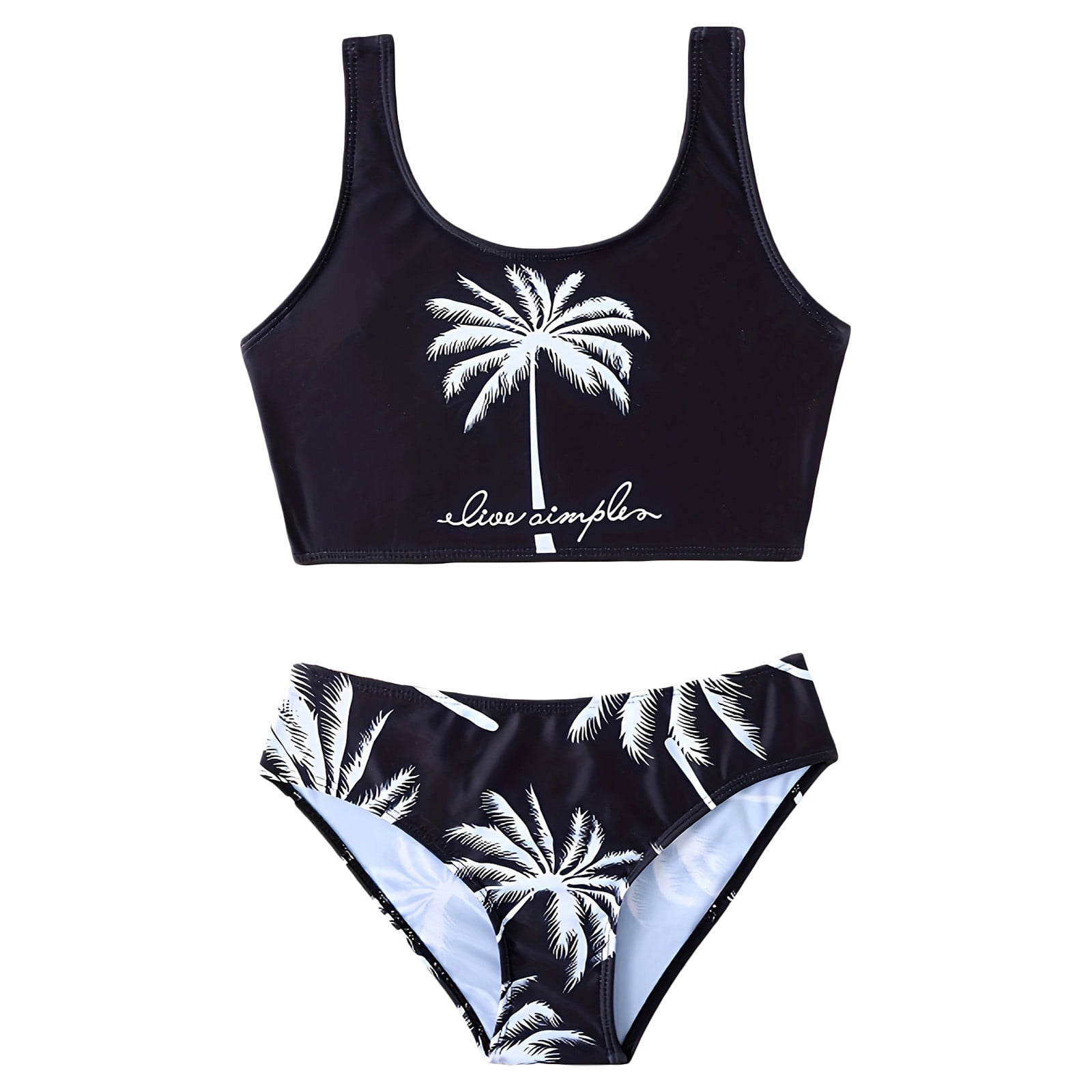 Fshinging Swimsuit For Girls Two Piece Boyshort Summer Beach Rash Guard ...