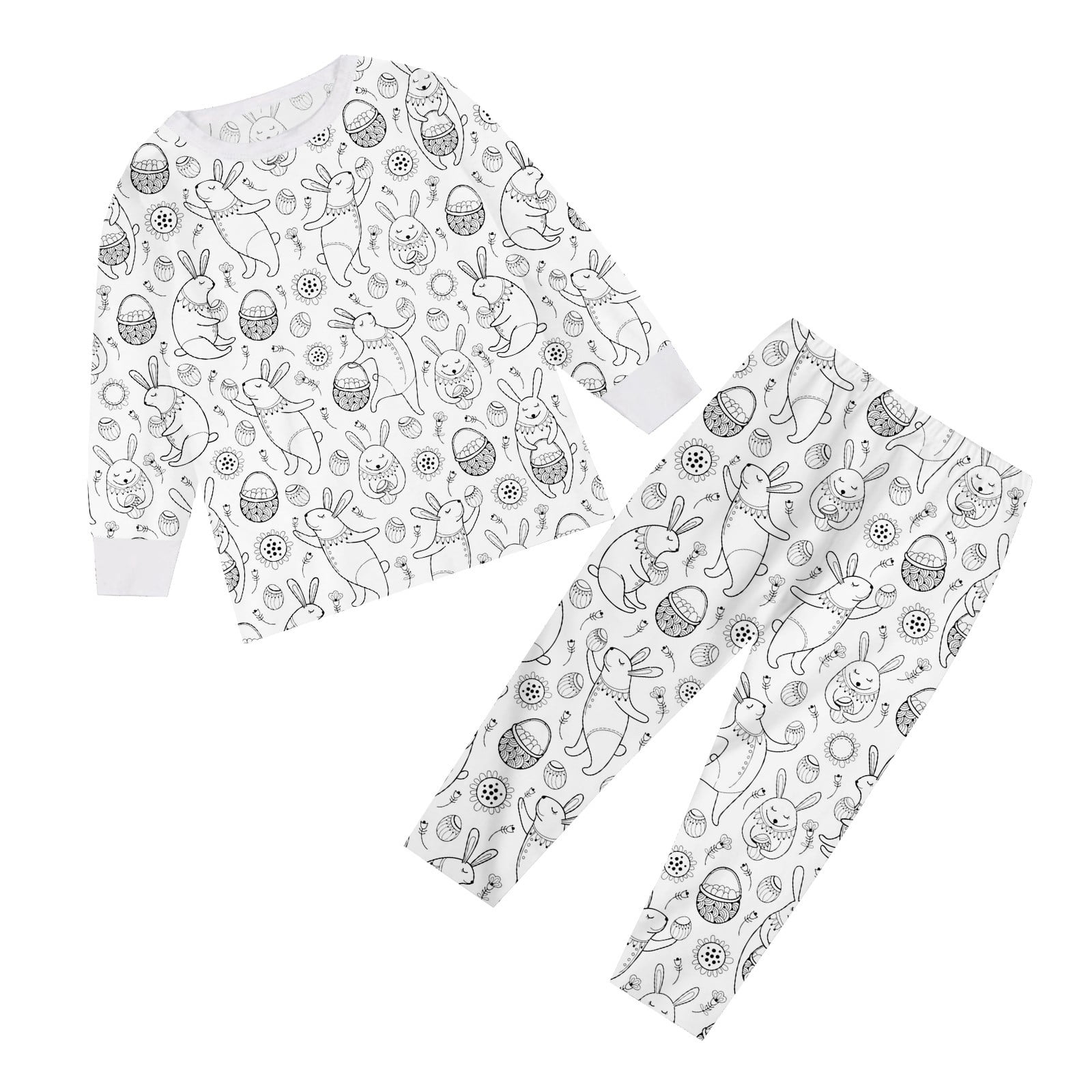 Fshinging Toddler Boys Sets Easter Themed Long Sleeve Pajamas Cute ...