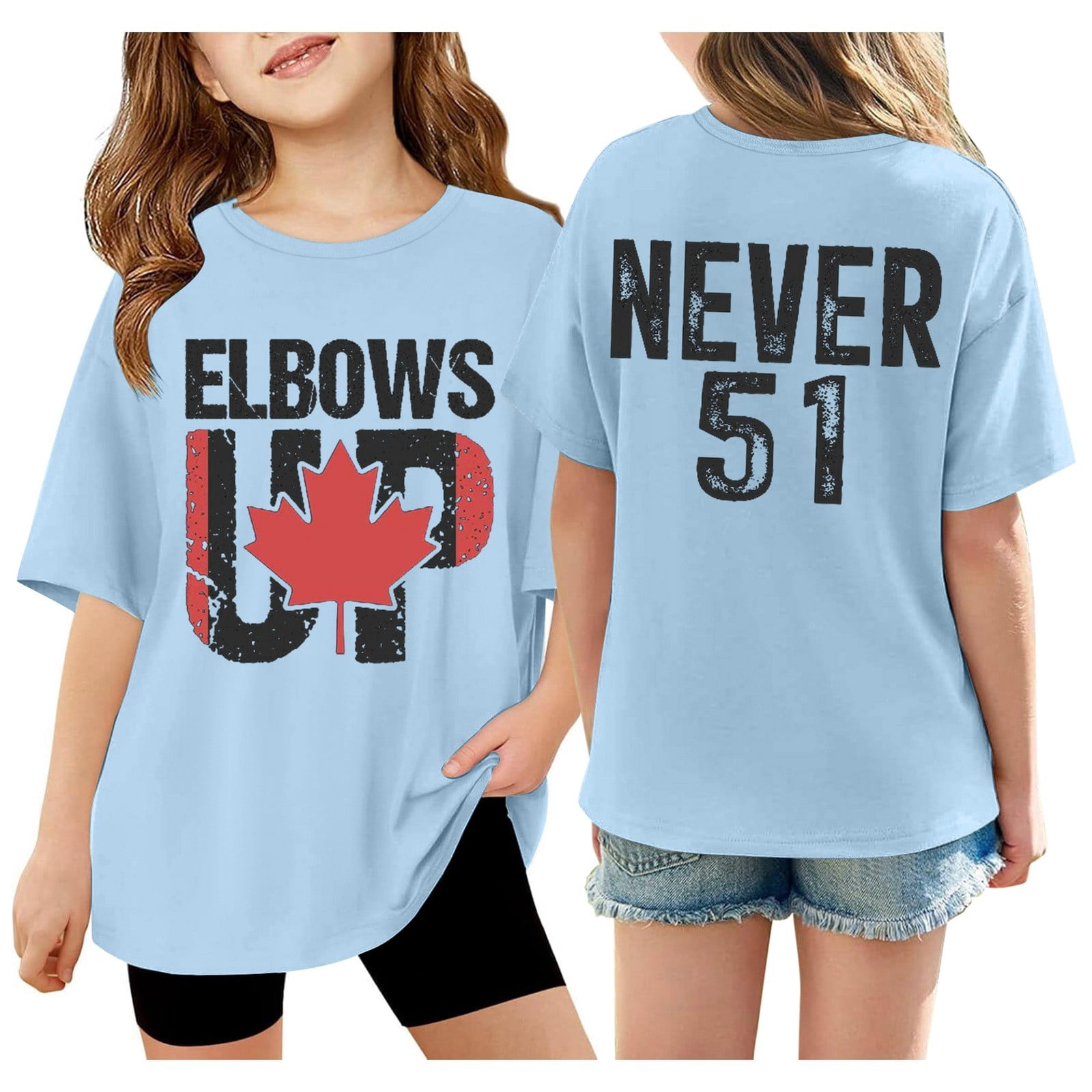 Fshinging Toddler Girls Tops Short Sleeve Oversized Casual Crewneck ...