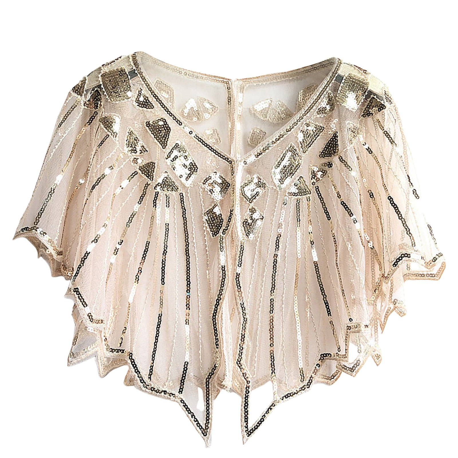 Fshinging Vintage 1920s Flapper Shawl Beaded Mesh Cloak Gatsby Party ...