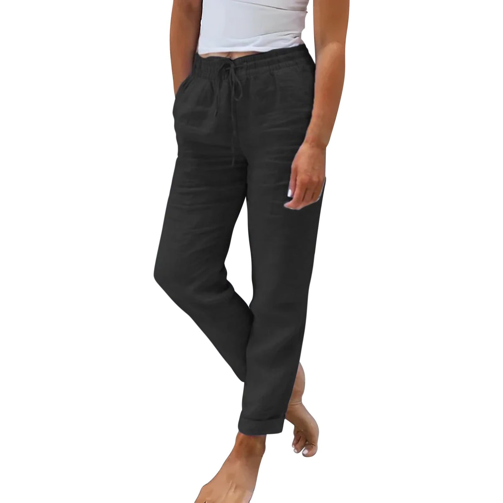 Fshinging Women Dress Pants Ladies Summer Elastic High Waist Solid ... Fshinging Women Dress Pants Ladies Summer Elastic High Waist Solid ...
