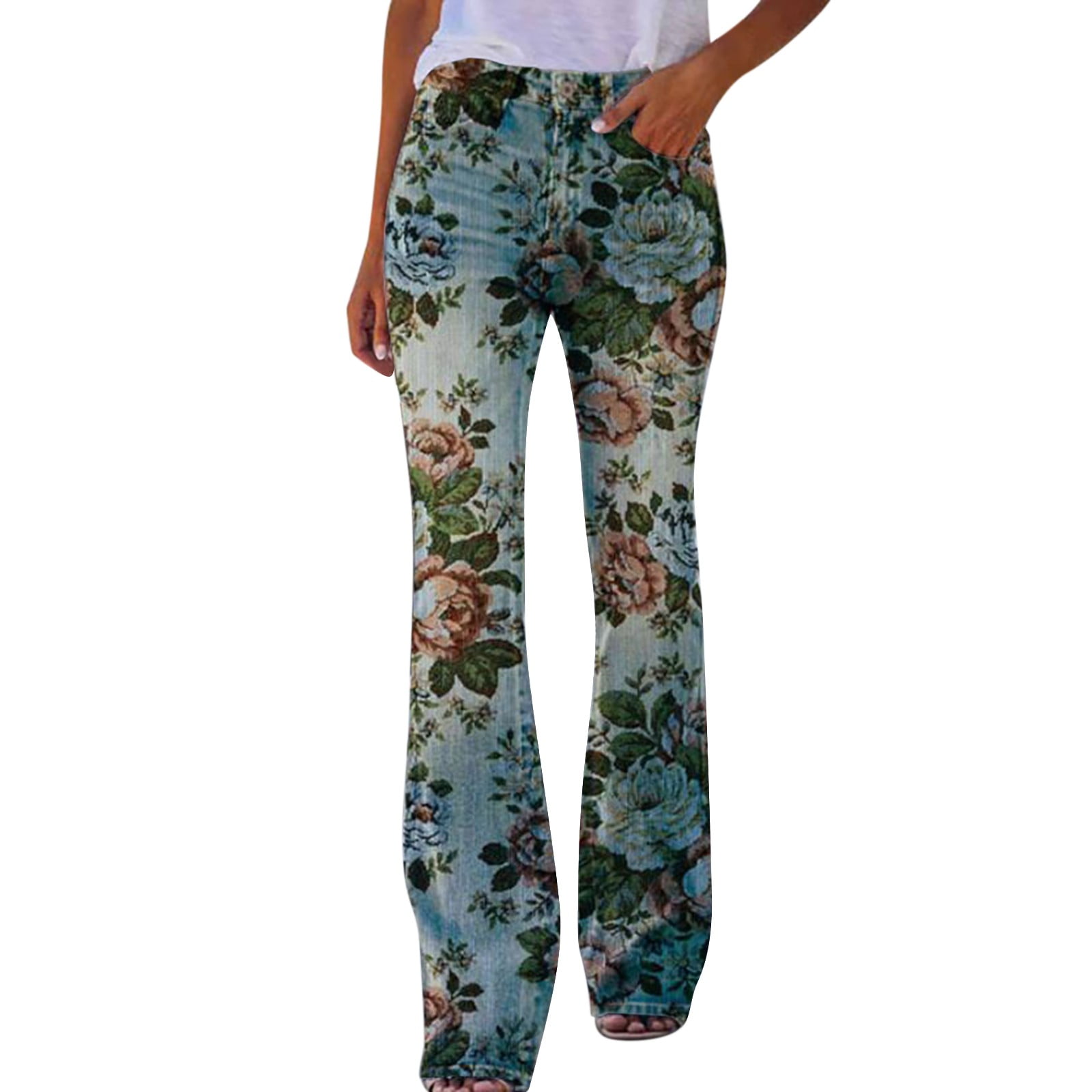 Fshinging Women Dress Pants Long Multiple Choice Printed Casual Loose ...