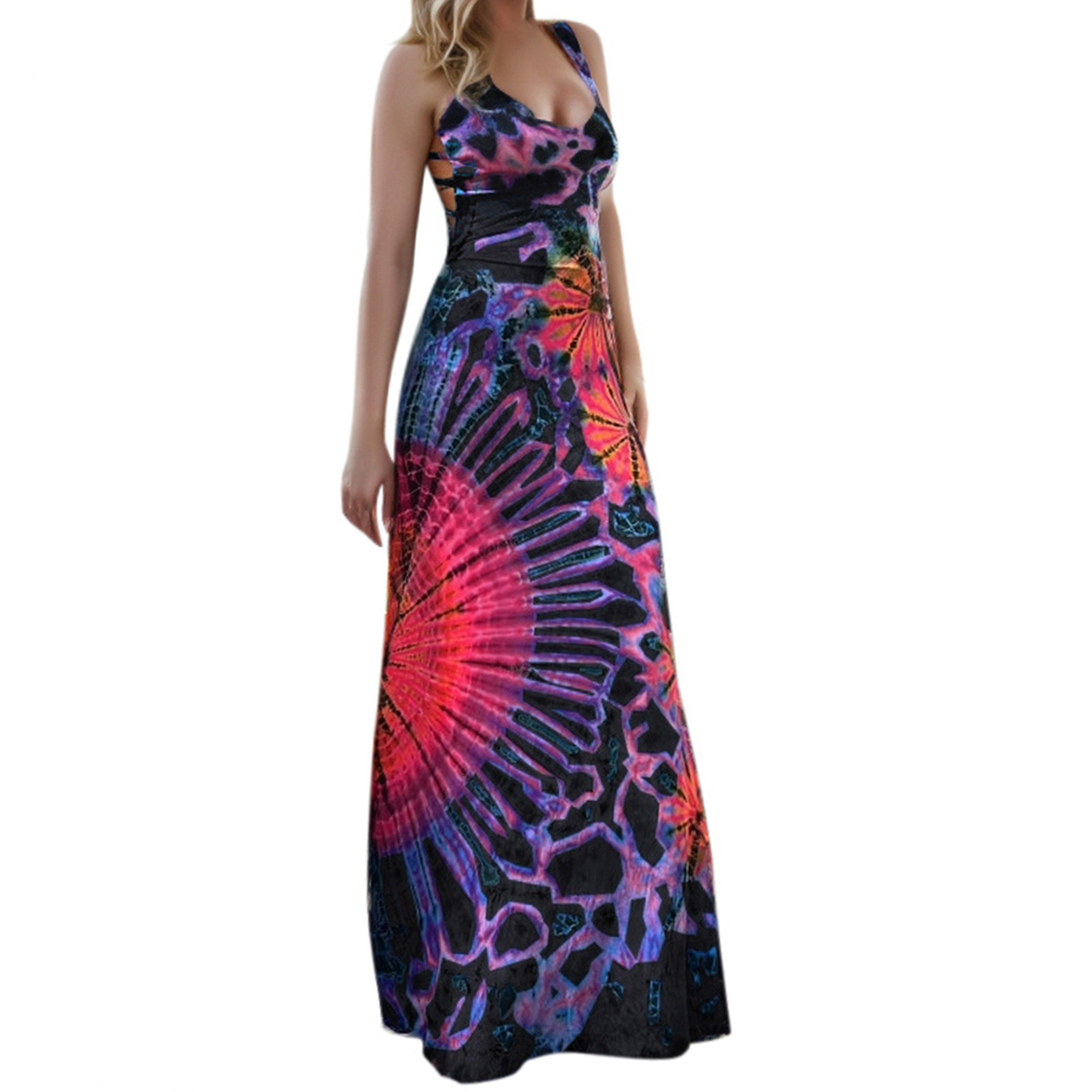 Fshinging Womens Dummer Fresses Solid Color Square Neck Short Sleeve ...