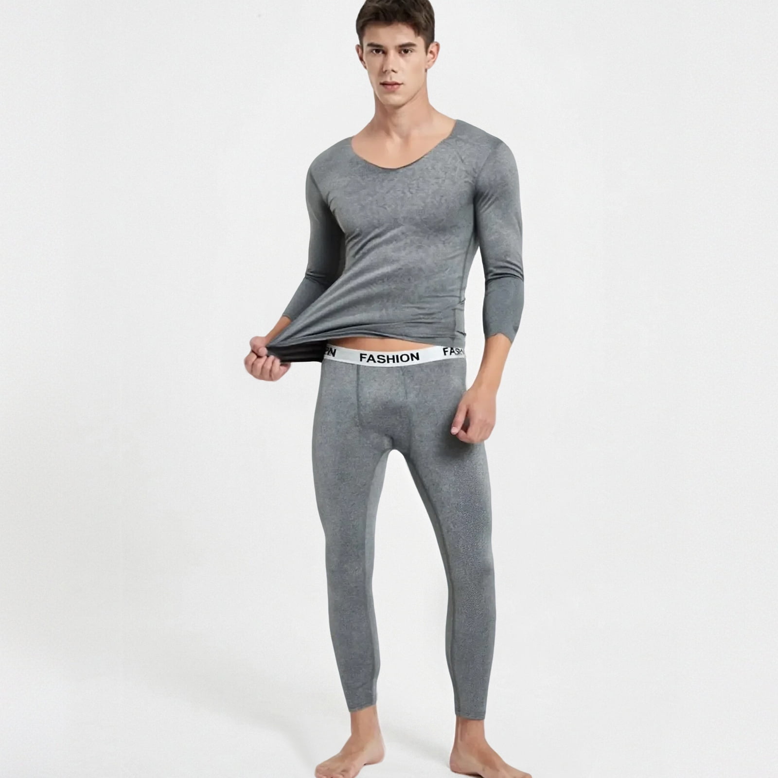Fshiont Base Layer Mens, Soft Thermals Underwear, Top and Bottom Set ...