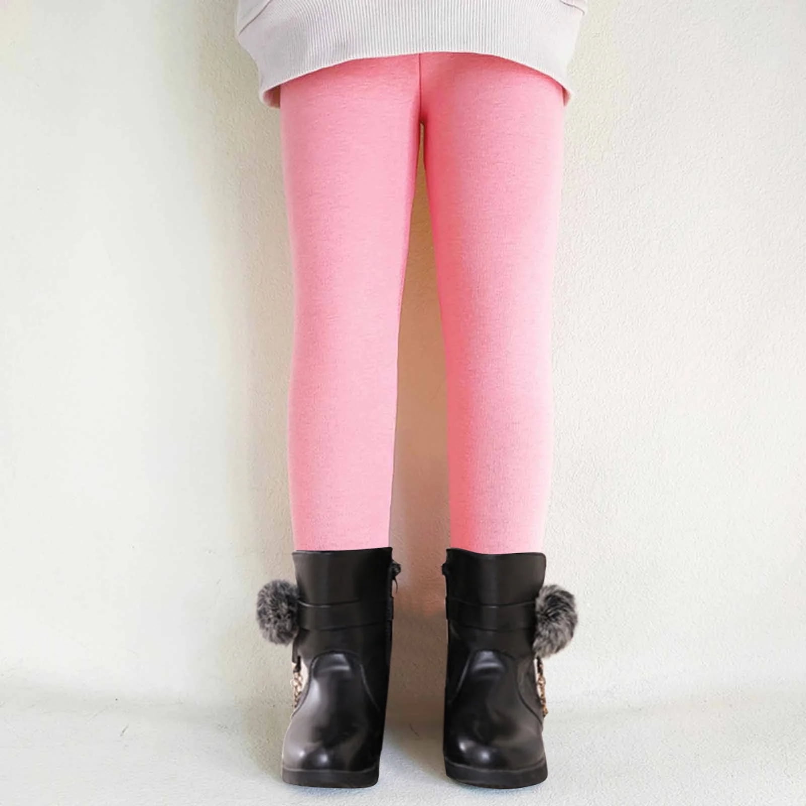 Fshiont Girls Winter Warm Fleece Lined Leggings Thick Thermal Tights ...