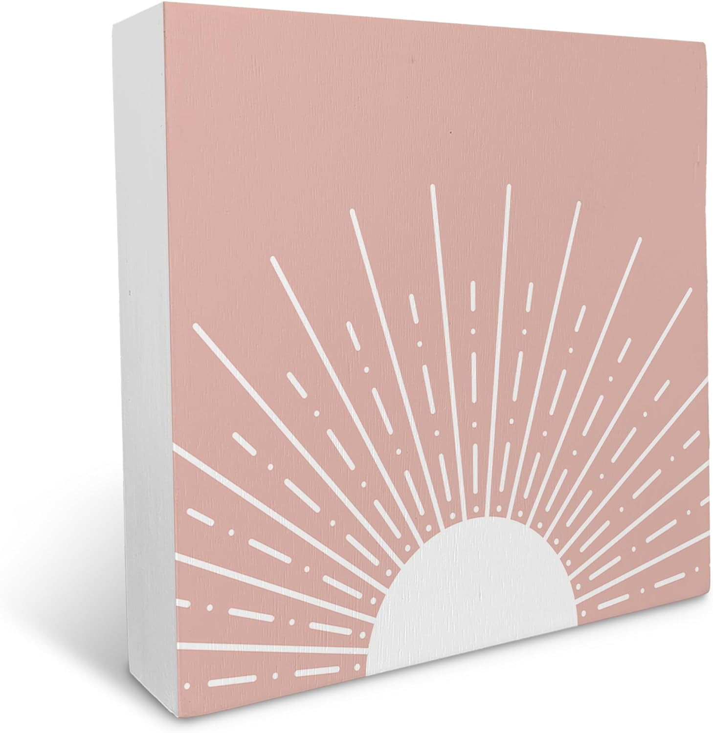 Fsmy Abstract Boho Sun Sunrise Sunshine Blush Pink Wood Box Sign Rustic ...