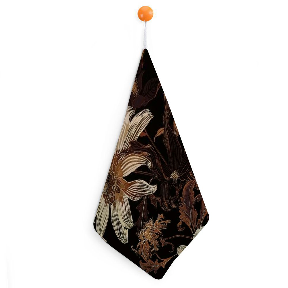 Fsmy Flowers Hand Drying Towels with Loop for Countertops and Bathroom ...