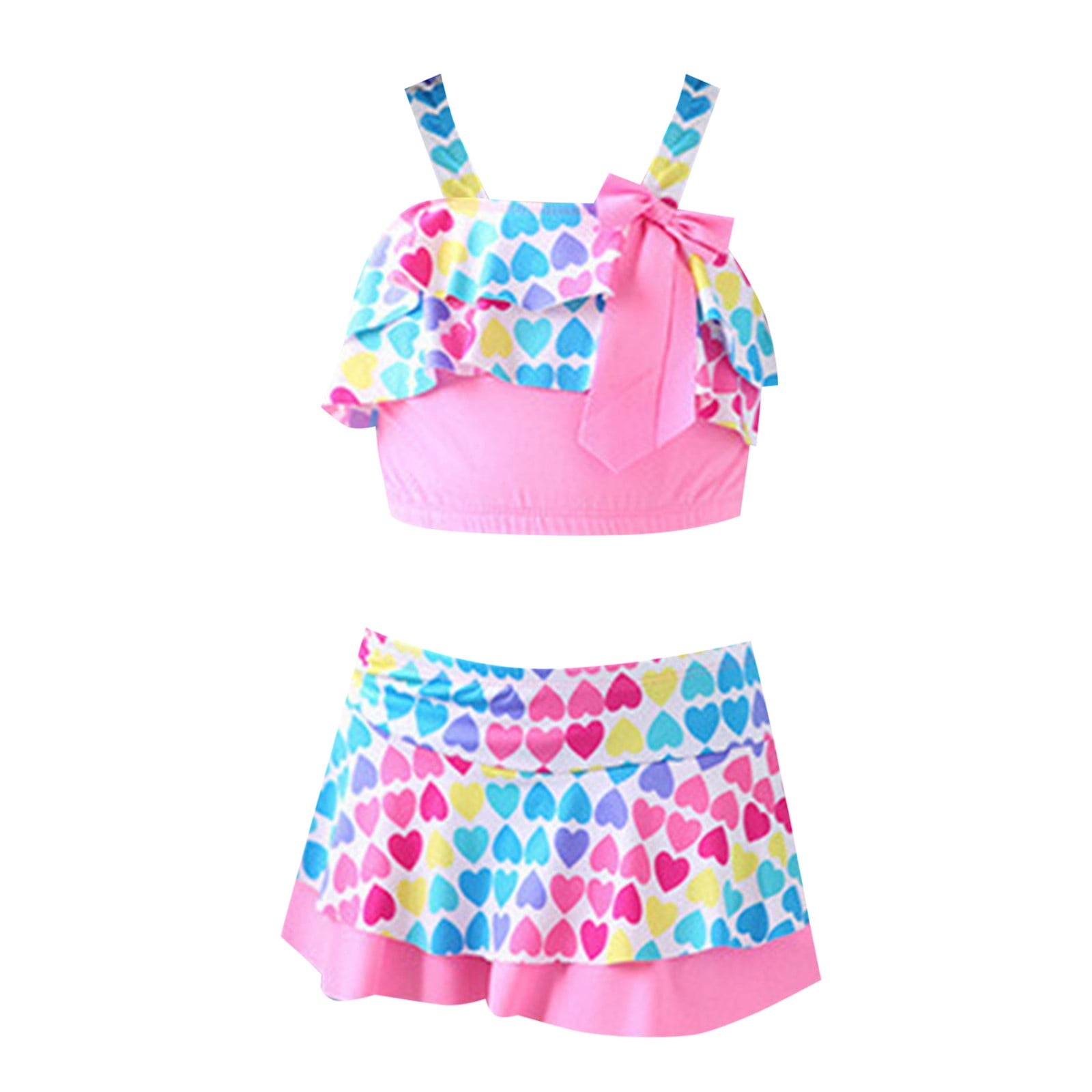 Fsqjgq Bathing Suits Swimwear Girls Swimsuit Tow Piece Rainbow Bikini ...