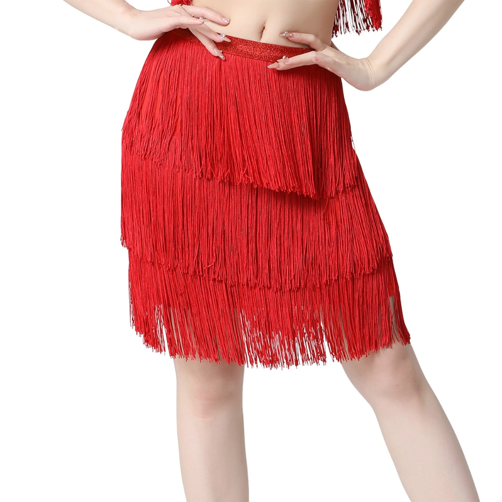 Fsqjgq Black Mini Skirts For Women Ruffles Embroidered Sequin Pleated Skirt High Waisted Swing