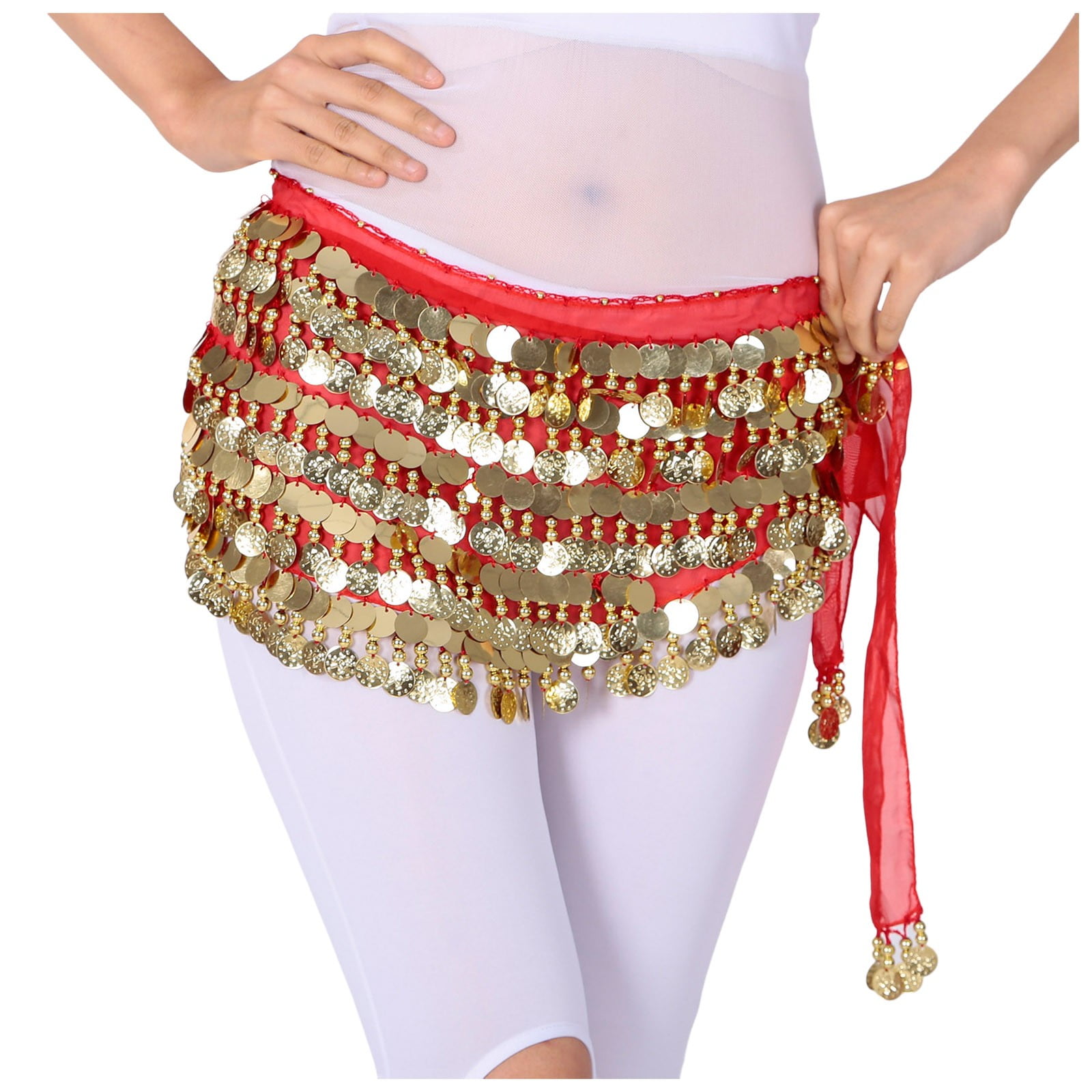 Fsqjgq Carnival Belly Dance Scarf Sweet Sequin Skirts for Women Glitter ...