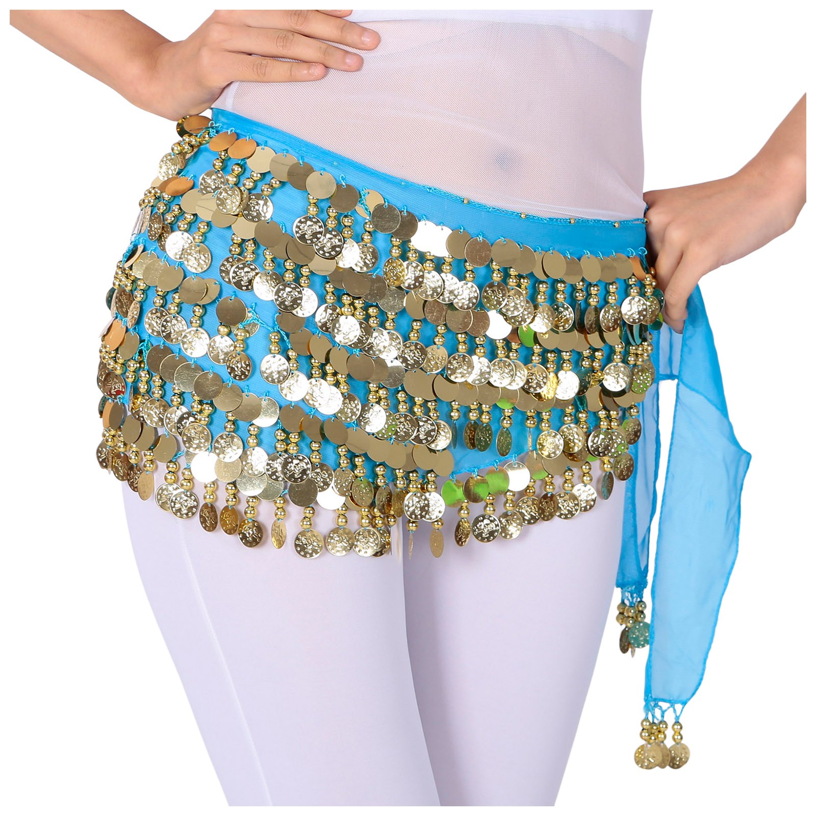 Fsqjgq Carnival Belly Dance Hip Scarf Sweet Sequin Skirts for Women Glitter Tassels Triangle ...