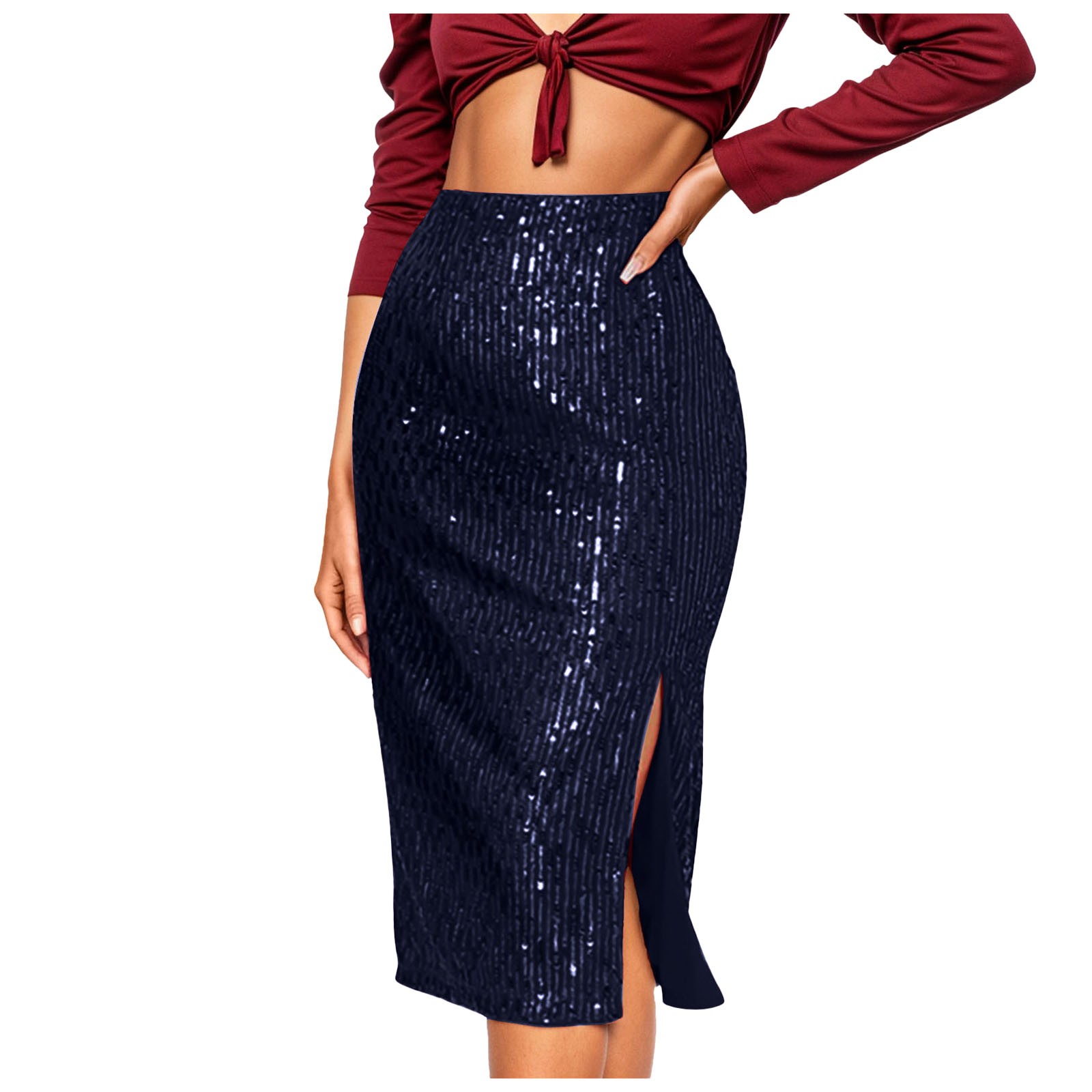 Fsqjgq Carnival Sequin Skirt for Women Fashion Elastic High Waist Slim ...