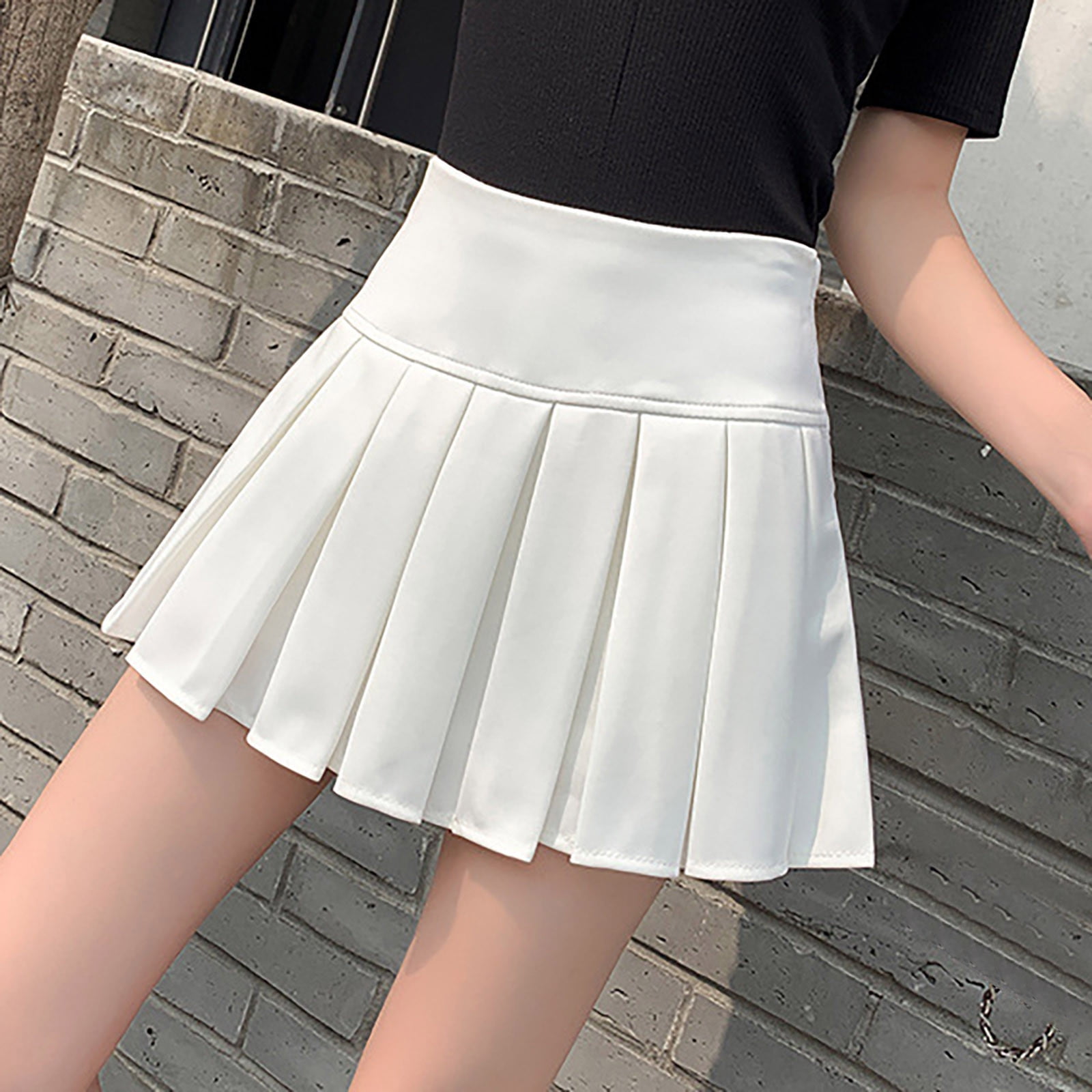 Fsqjgq Long Black Skirts for Women White Ruffle Shorts Women's Skirt ...
