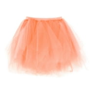 Simplicity Women's Classic Elastic, 3-Layered Tulle Tutu Skirt, Orange ...