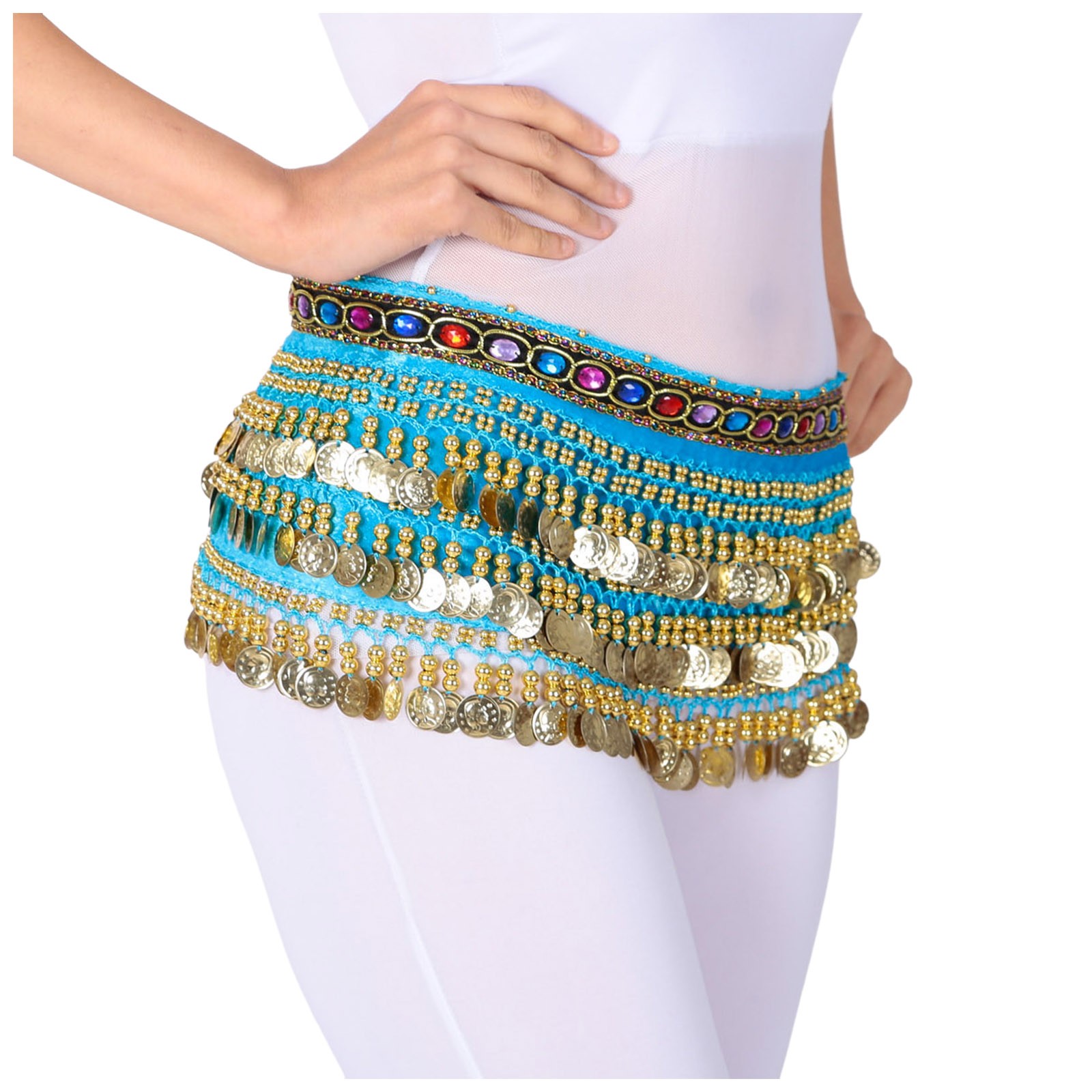 Fsqjgq Mini Sequins Skirts for Women Belly Dance Scarf Performance ...