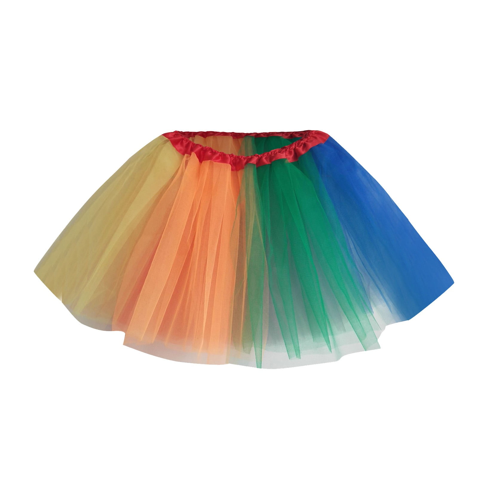 Fsqjgq Mini Skirt Multi Color Patchwork Mesh Tulle Skirts for Women ...