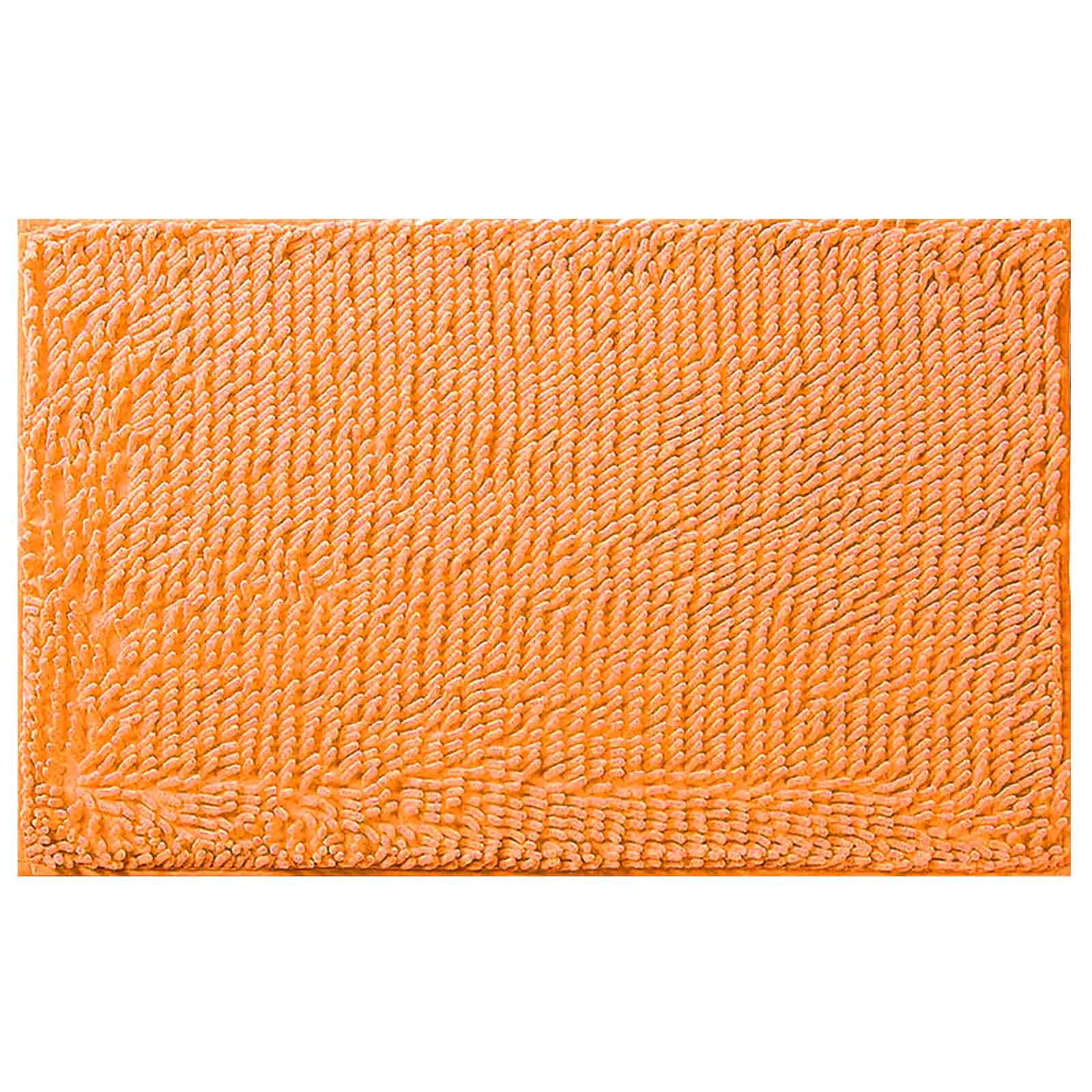 Fsqjgq Orange Bathroom Rugs Absorbent Bath Mat Non Slip Washable Carpet ...