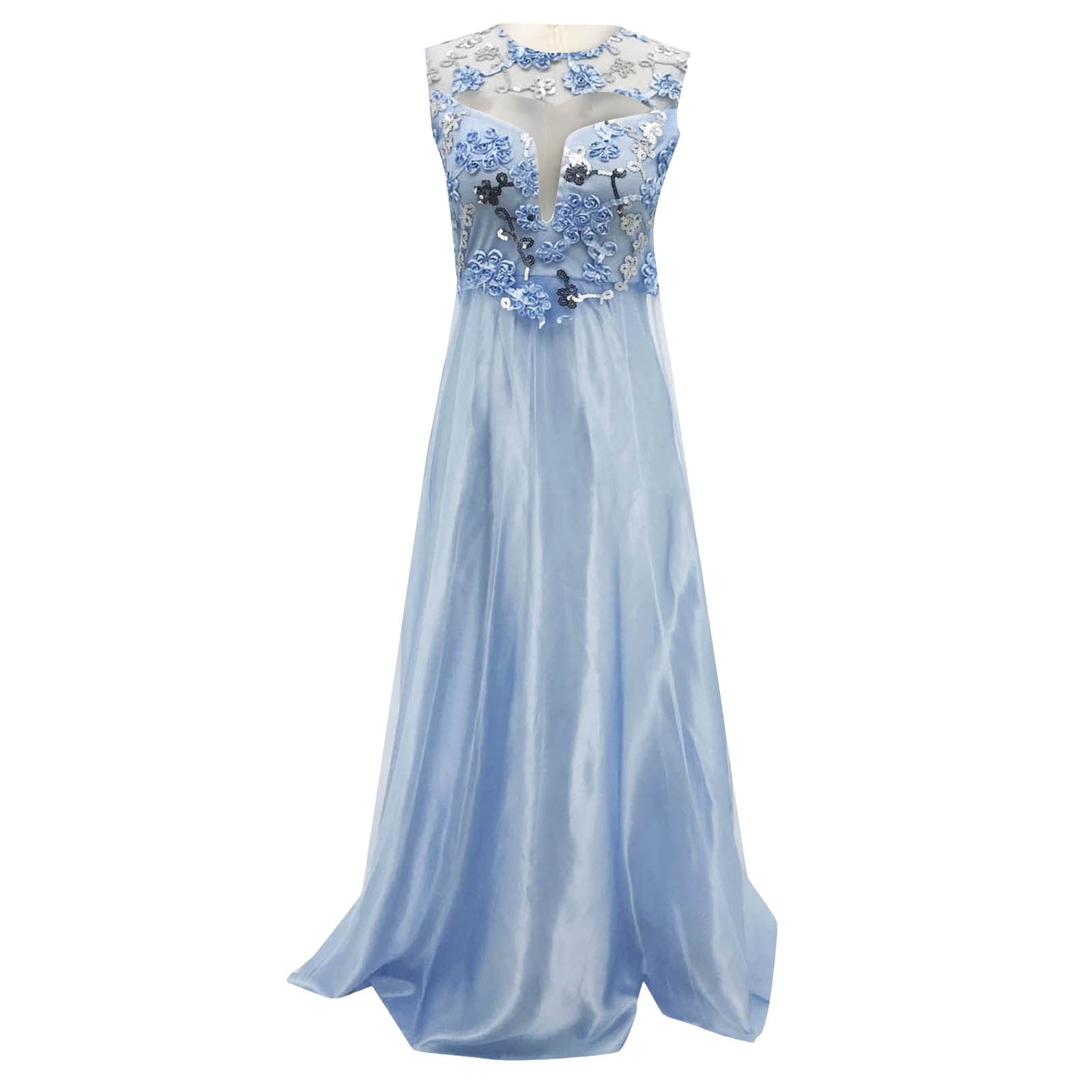 Fsqjgq Sequin Embroidered Mesh Lace Wedding Guest Dresses for Women ...
