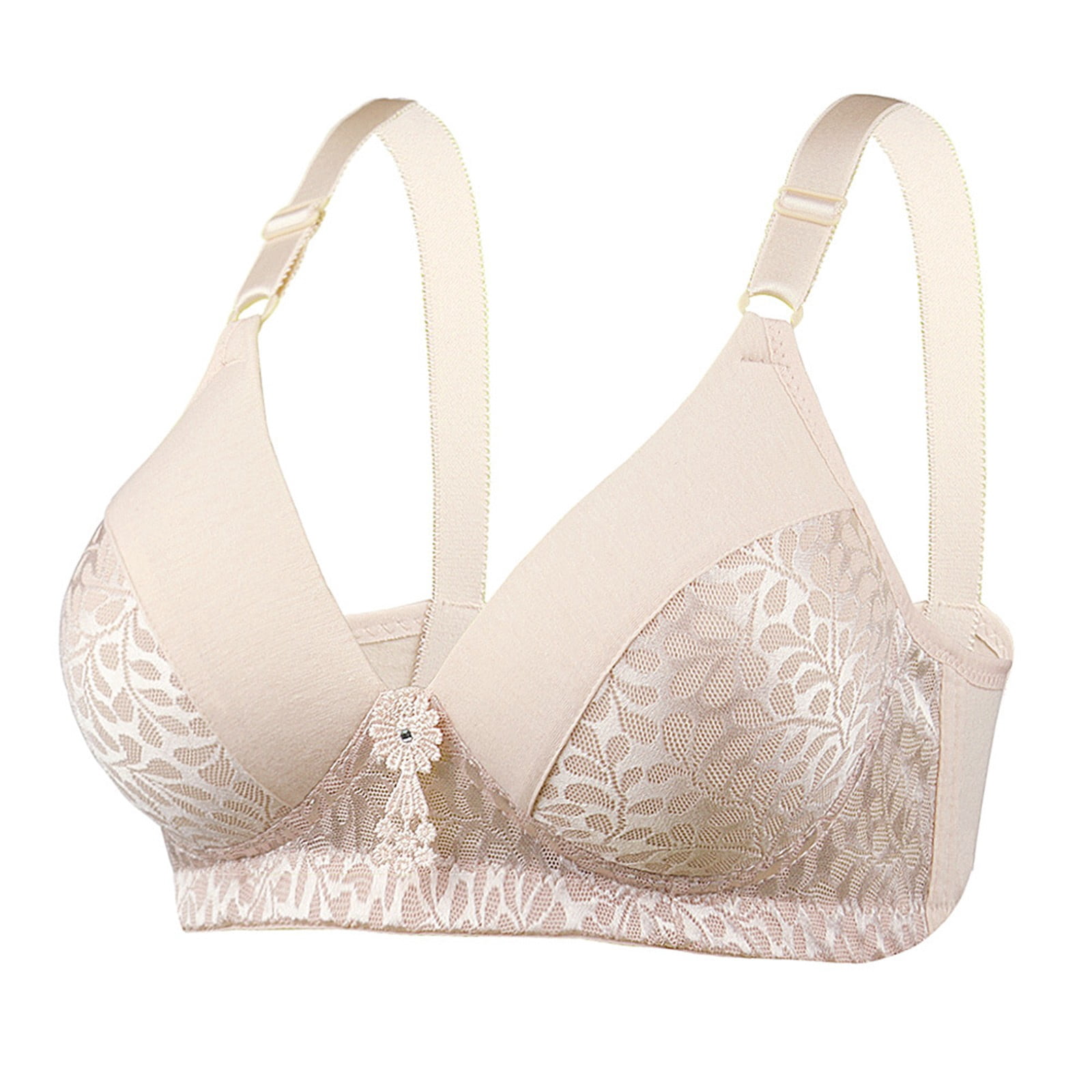 Fsqjgq Sports Bras for Women Plus Size Jacquard Cotton Cup Breathable ...