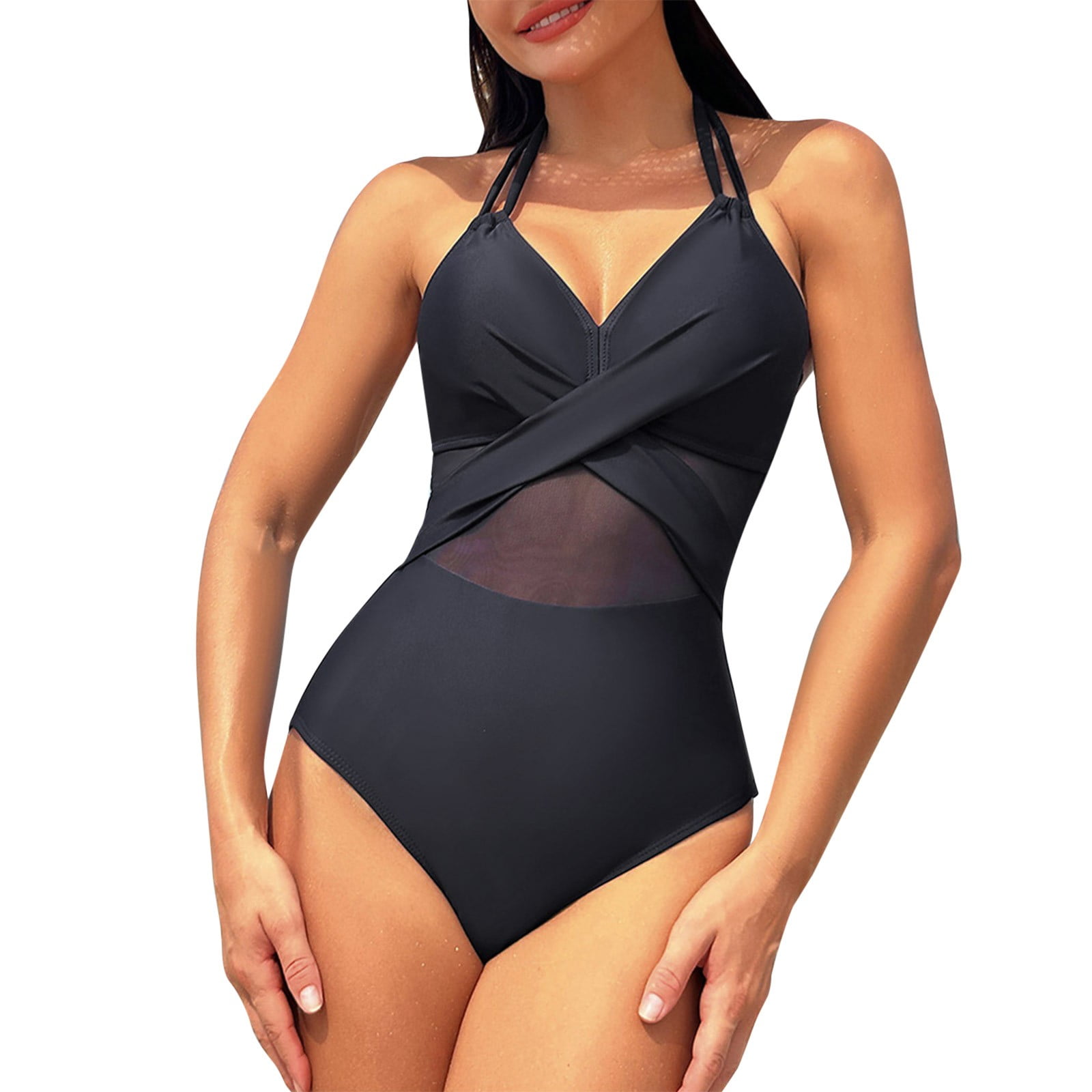 Fsqjgq Womens One Piece Swimsuits Halter Backless Monokinis Tummy