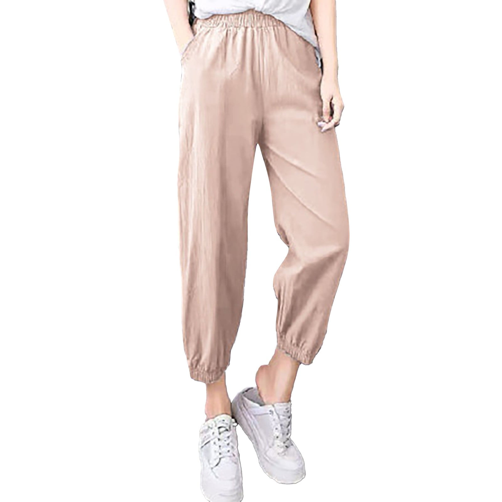 Fsqjgq Womens Pants Casual Trouser Womens Gauze Pants Women Solid