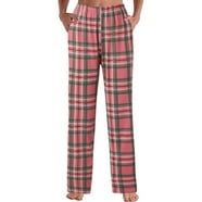 Just Love Women's Cotton Night PJ Sleepwear, Plaid Pajama Pants, Pink ...