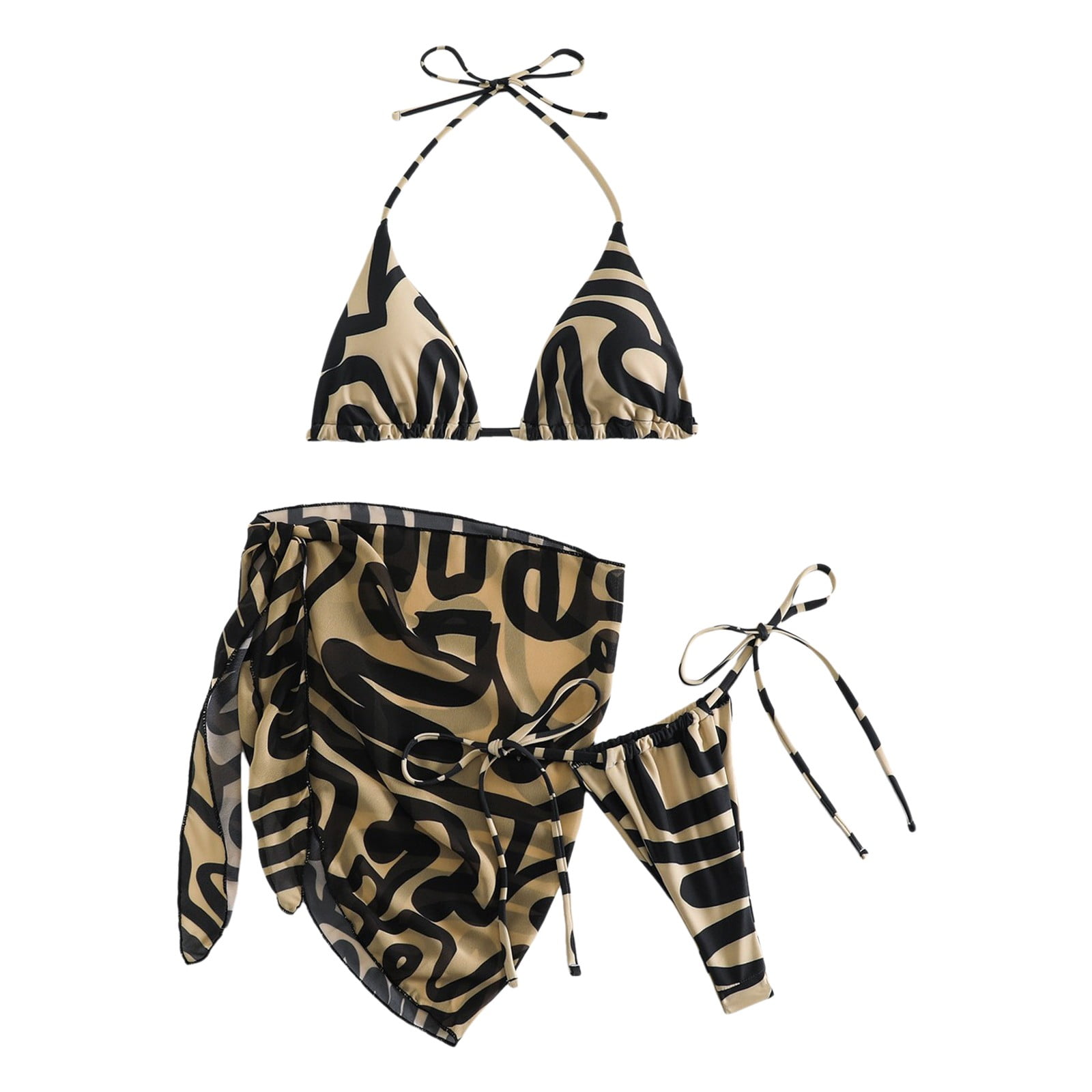 Fsqjgq Womens Swimsuits 3 Piece Tankinis Boho Floral Printed Bathing Suit High Waisted Ruched