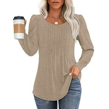 Fantaslook Women's Dressy Puff Sleeve Tunic Tops, Casual Fall Shirts ...