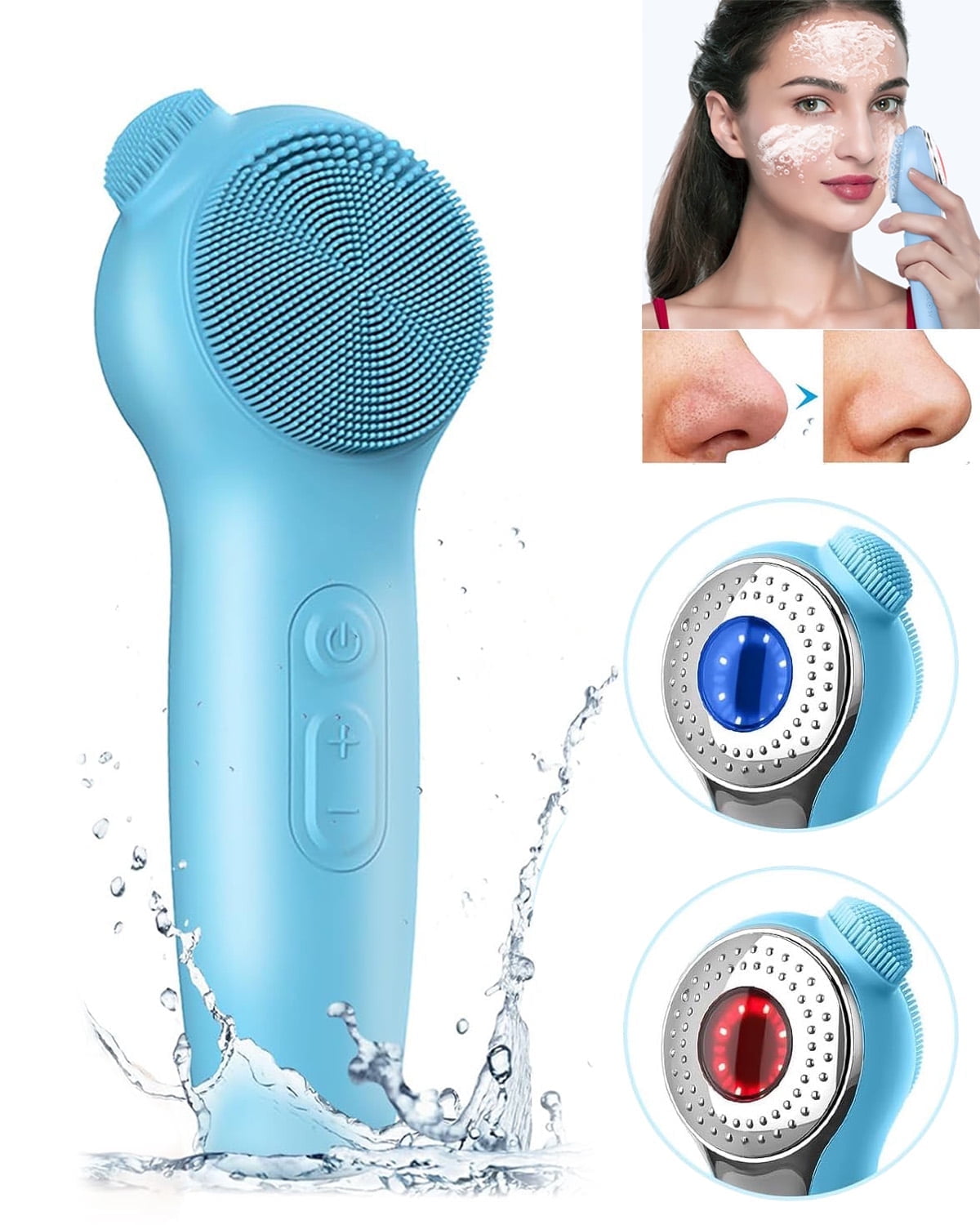 Fterwk Facial Cleansing Brush Face Scrubber, Silicone Electric Deep ...