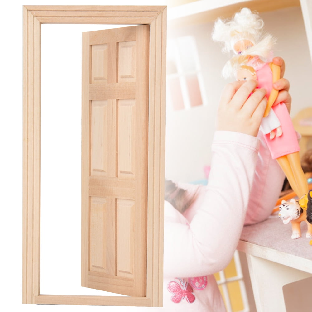 Ftory 1:12 Doll House Mini Wooden Door For Dolls DIY Dollhouse ...