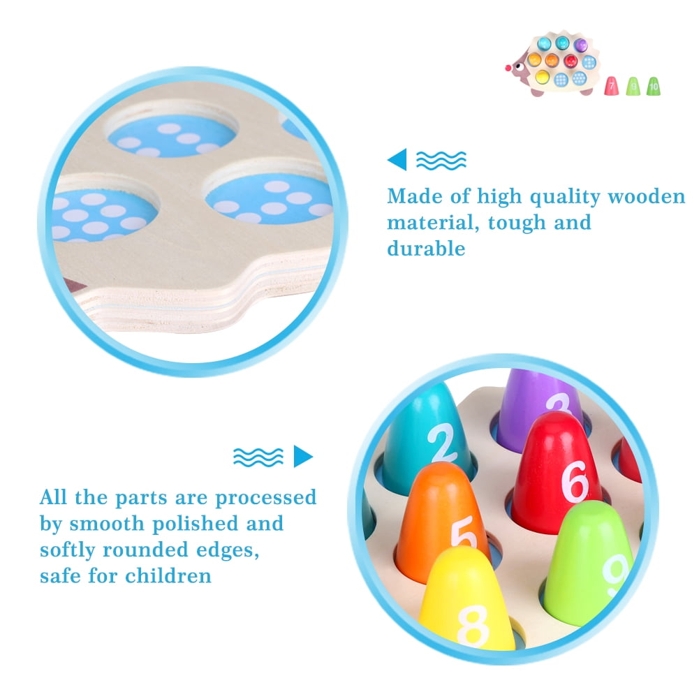 Ftory Educational Wooden Cartoon DIY Hedgehog Matching Numeral Math ...