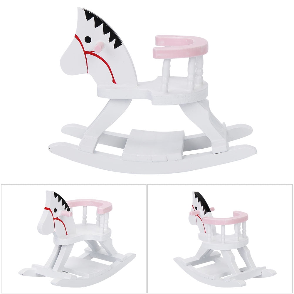 Ftory Mini Horse Chair, 1/12 Doll House Accessory,Miniature Wooden ...