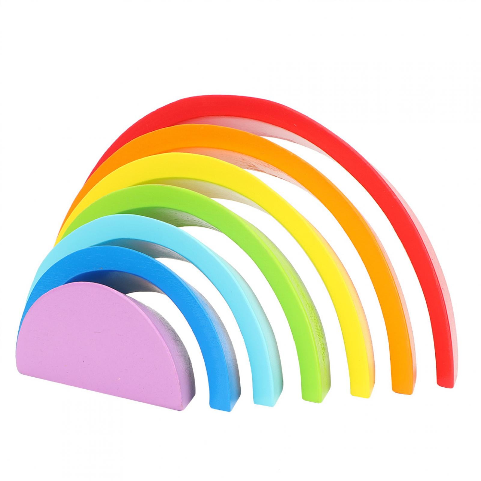 Ftory Wooden Rainbow Colored Arch Bridge Building Blocks DIY Assembly ...