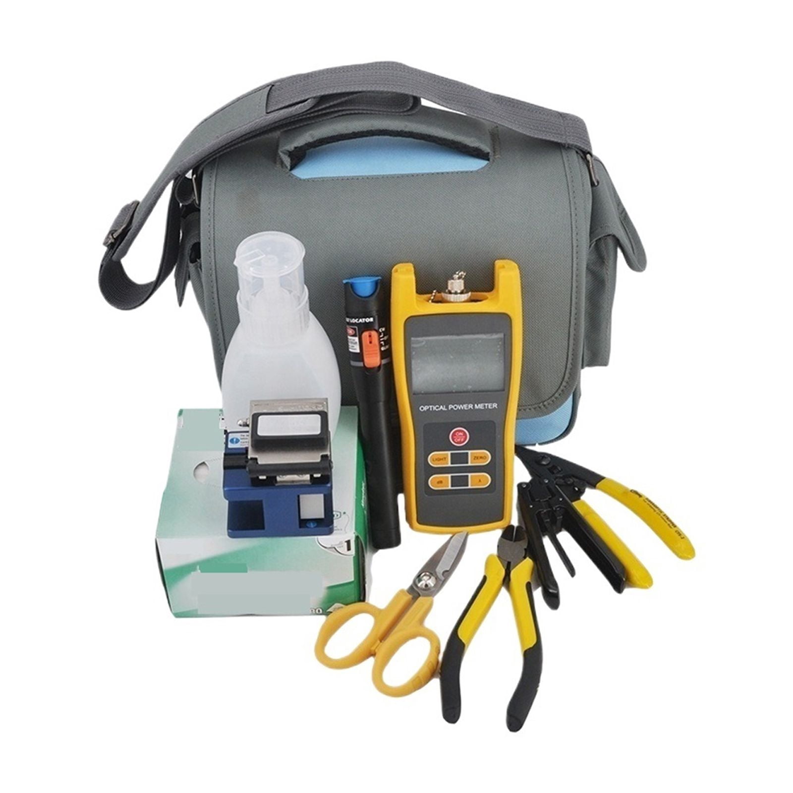 Ftth Fiber Optic Tool Kit Fiber Cleaver Power Meter Precision Stripping ...
