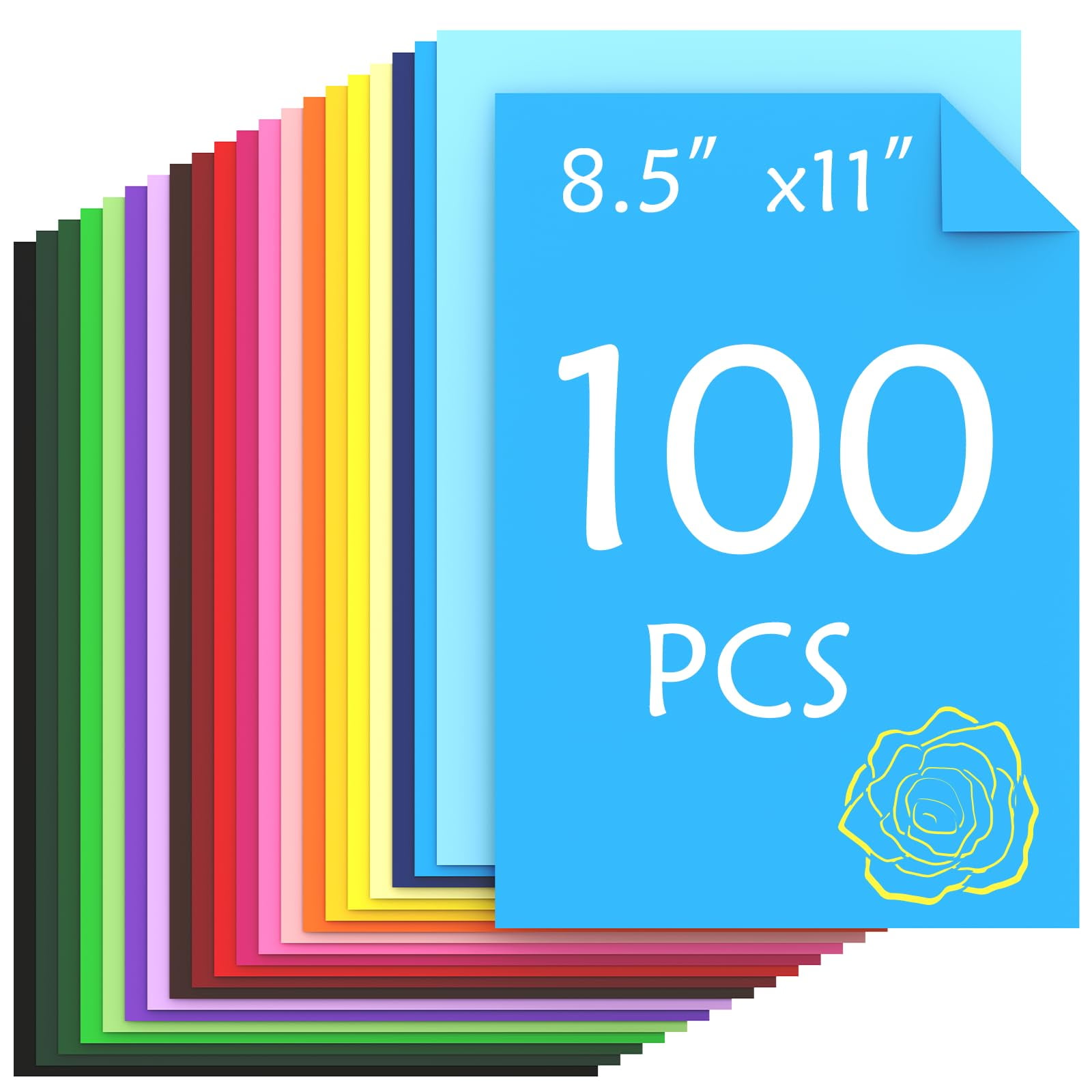 Ftumertly 100 Sheets Colored OIF8 Cardstock Paper, 20 Assorted Stock ...