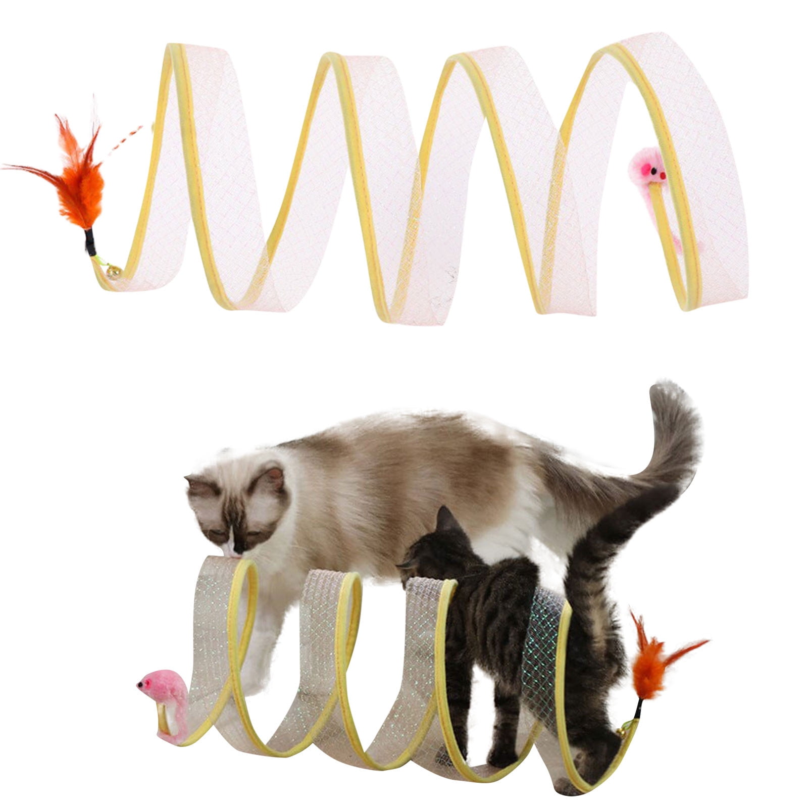 Ftwujt 1 Packs Folded Cat Tunnel, Cat Toys Tunnels for Indoor Cats ...